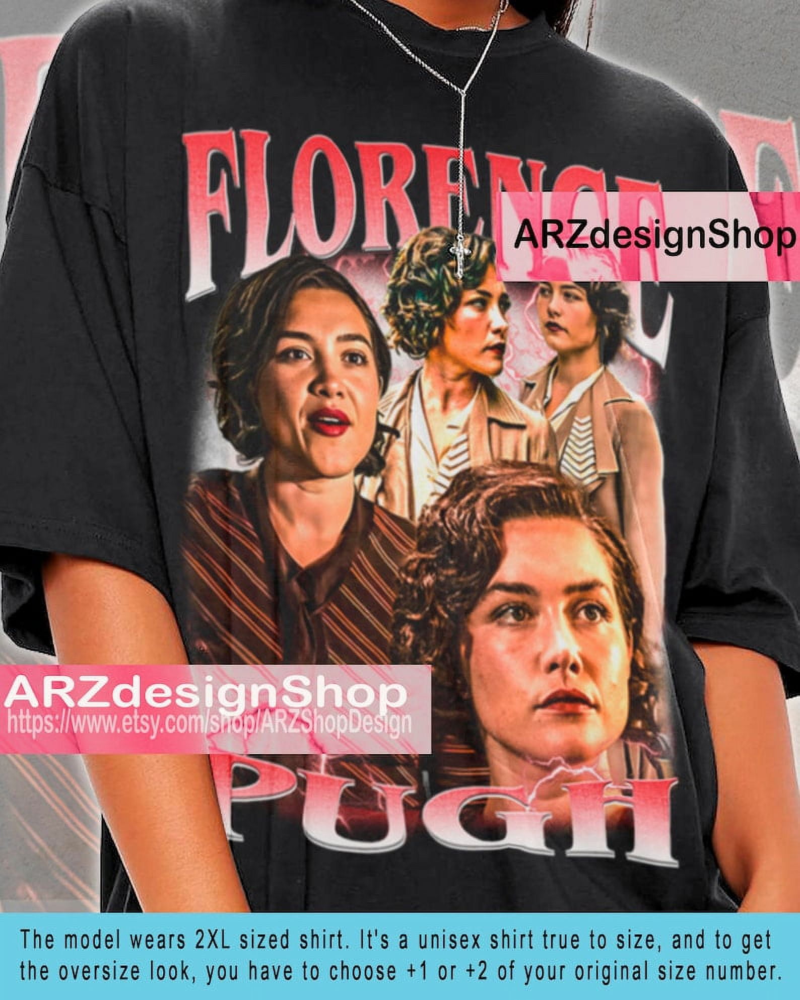 Florence Pugh Shirt Gift For Man Homage Florence Pugh T-Shirt Vintage ...