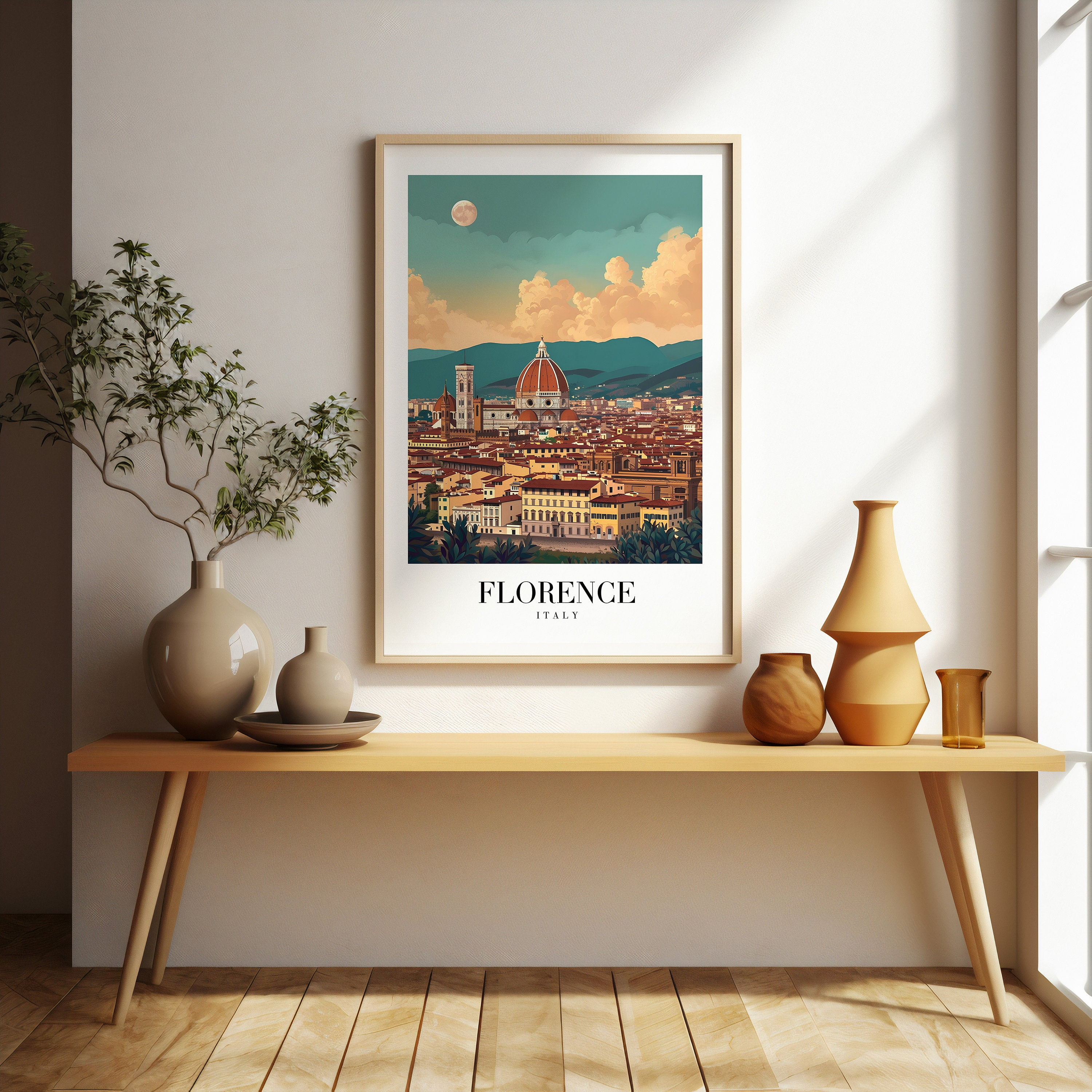 Florence Retro Travel Print City Artwork Vintage Duomo Italy Posters ...