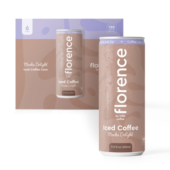Florence by Mills Coffee Mocha Delight Iced Latte, 11.15 fl oz Cans (6 ...