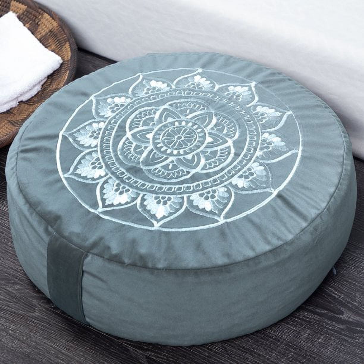"Florensi Large Round Meditation Cushion (16""x16""x5""), Ocean Abyss ...
