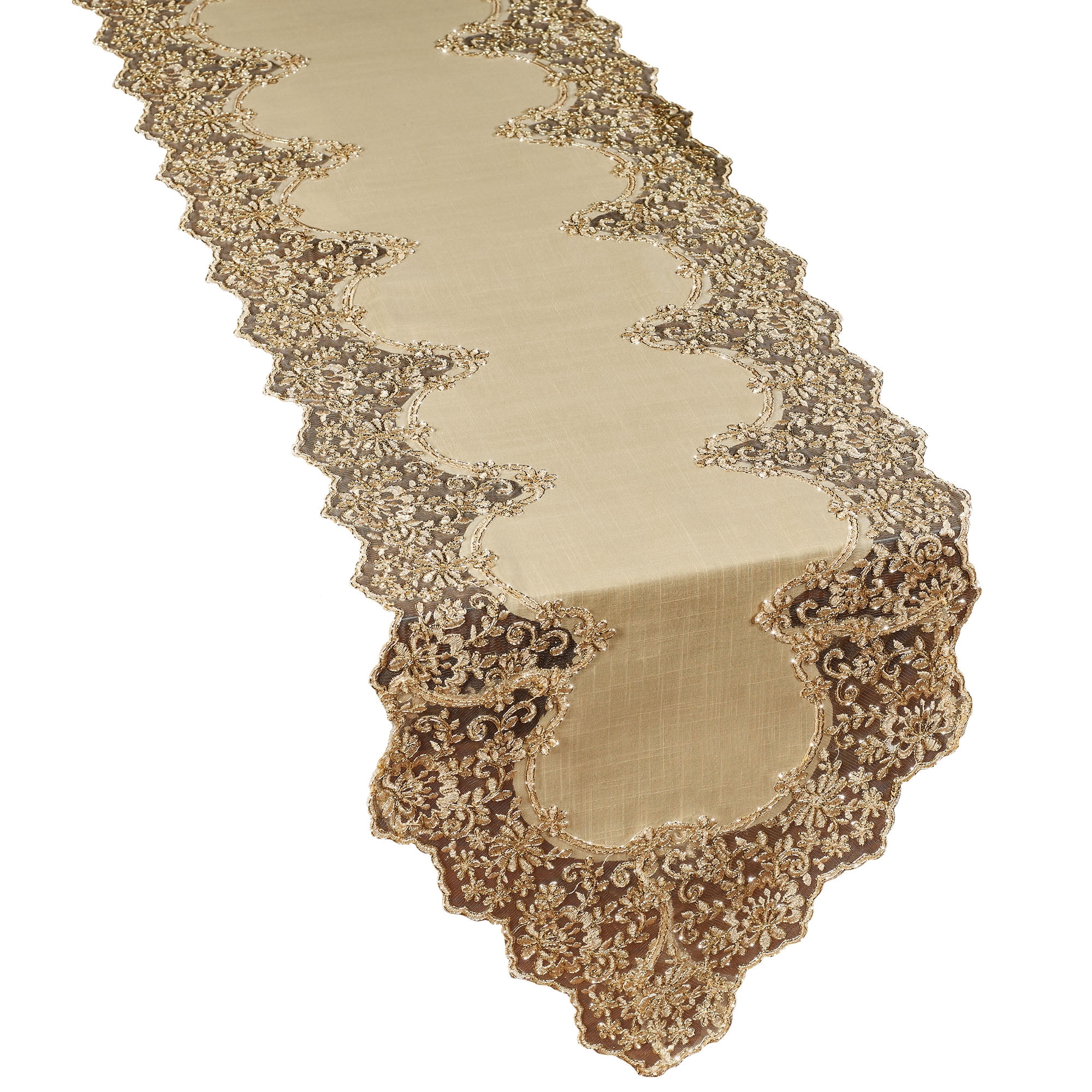 Florentina Table Runner Antique Gold Table Runner 16 x 92 Inches ...