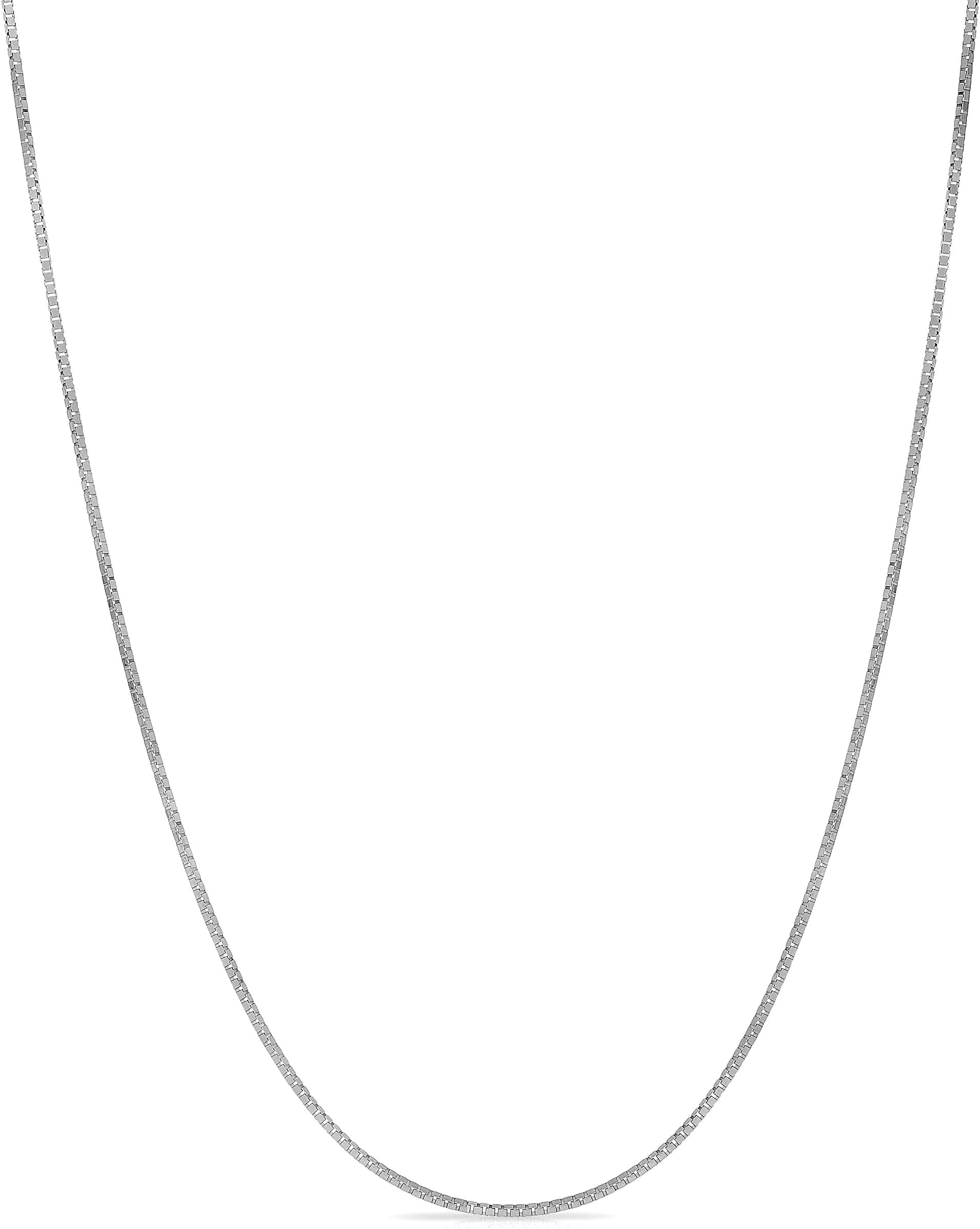 Floreo 10k White Gold Solid Box Chain Link Necklace - Walmart.com