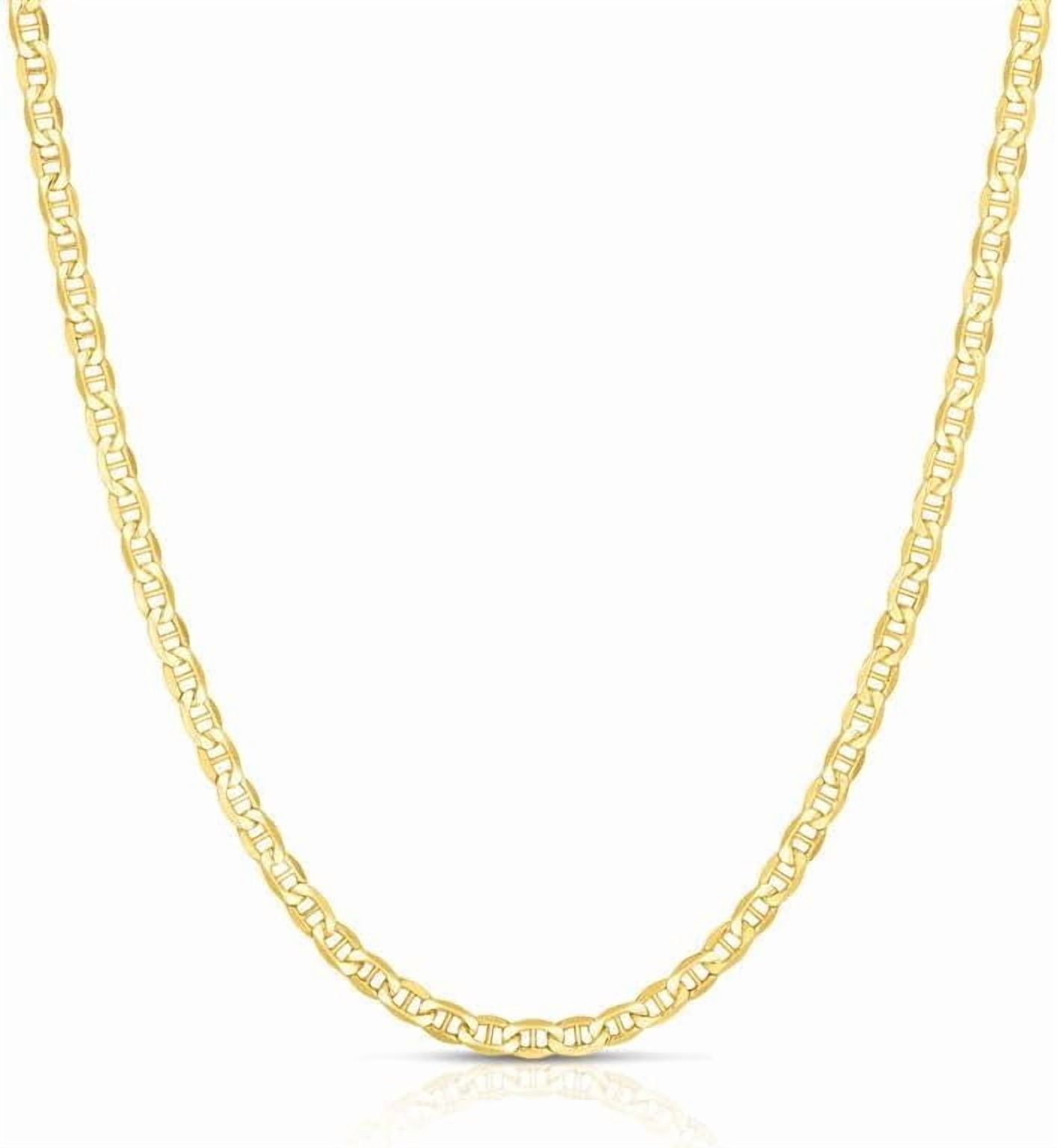 Floreo 10k Yellow Gold 1.7mm Solid Anchor Mariner Mirror Chain Necklace ...