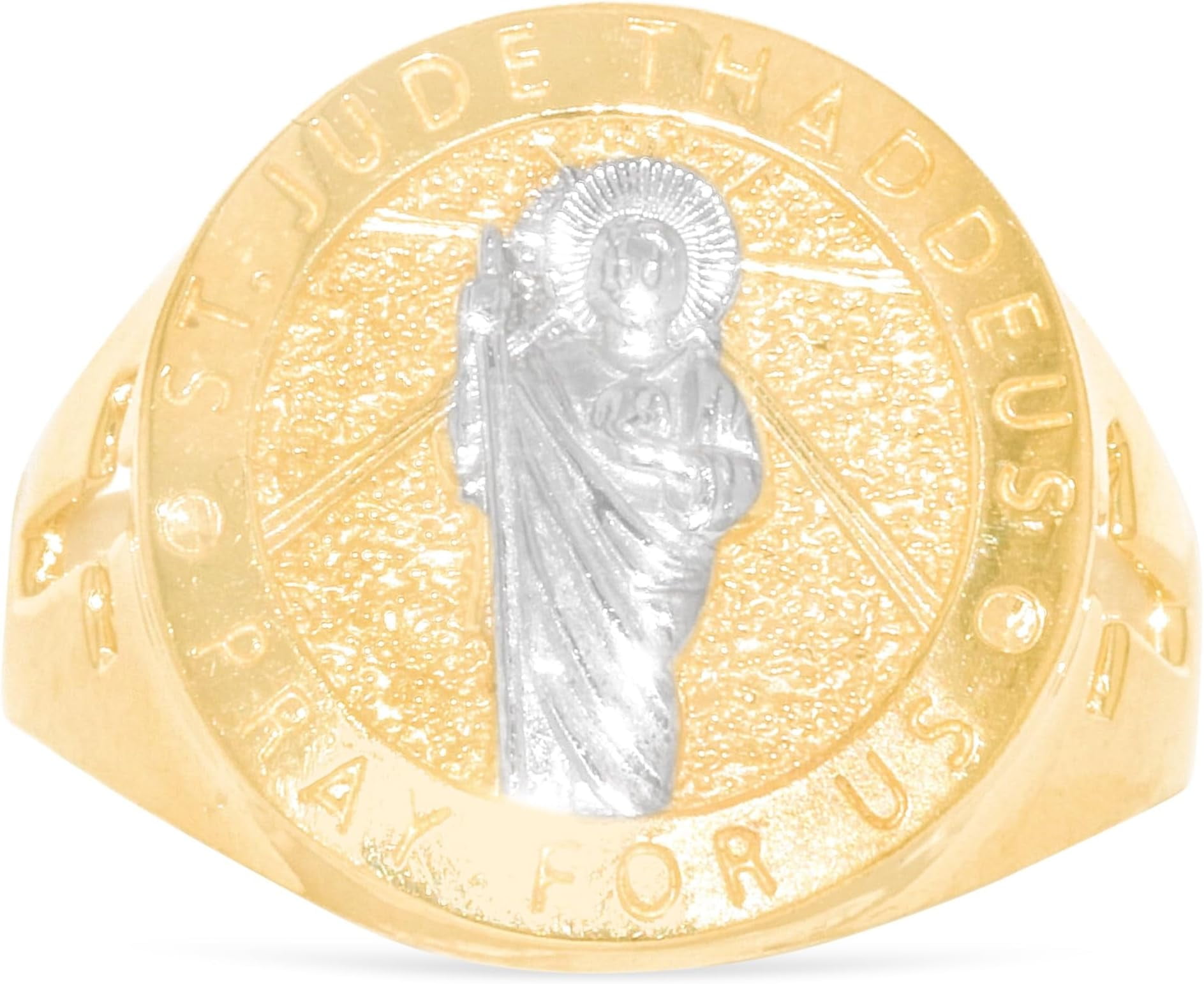 Floreo 10k Yellow Gold 17mm St. Jude Thaddeus Pray For Us Catholic ...