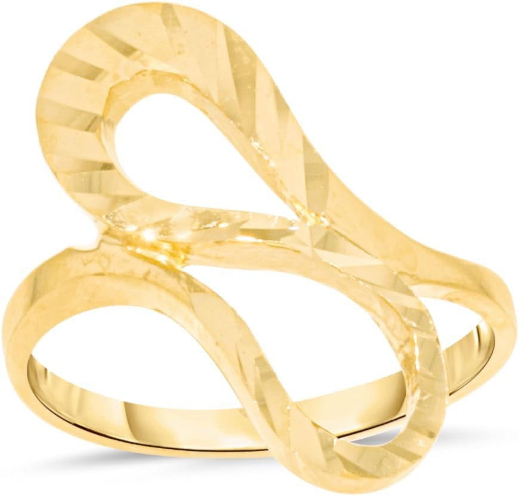 Floreo 10k Yellow Gold 20mm Freeform Curved Openwork Filigree Ring ...