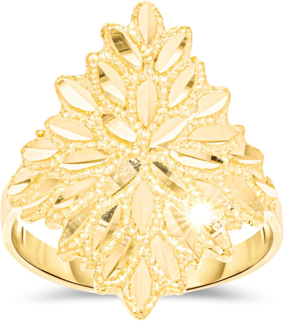 Floreo 10k Yellow Gold 23.2mm Floral Burst Ring - Walmart.com