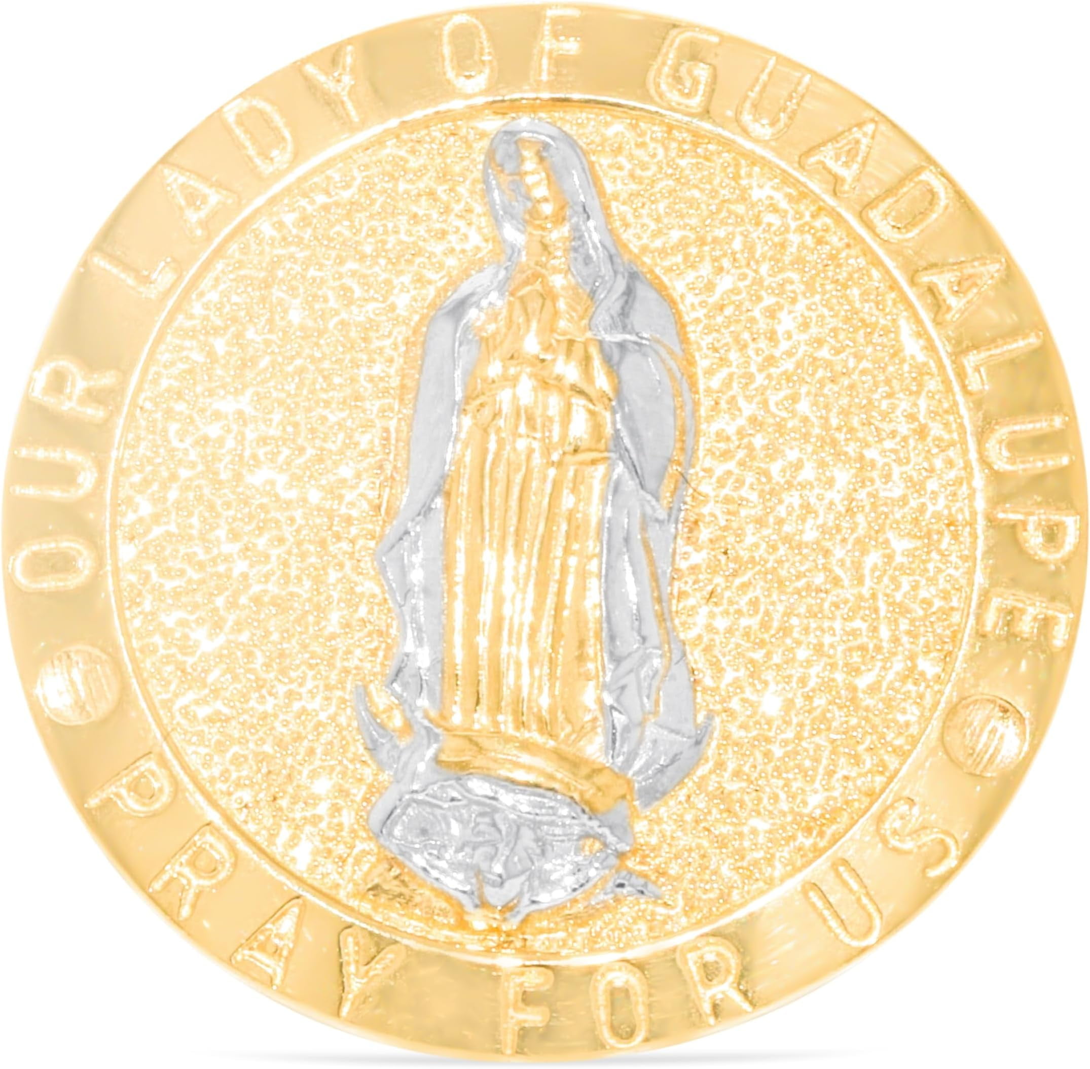 Floreo 10k Yellow Gold 24mm Our Lady Of Guadalupe Virgin Mother Mary ...