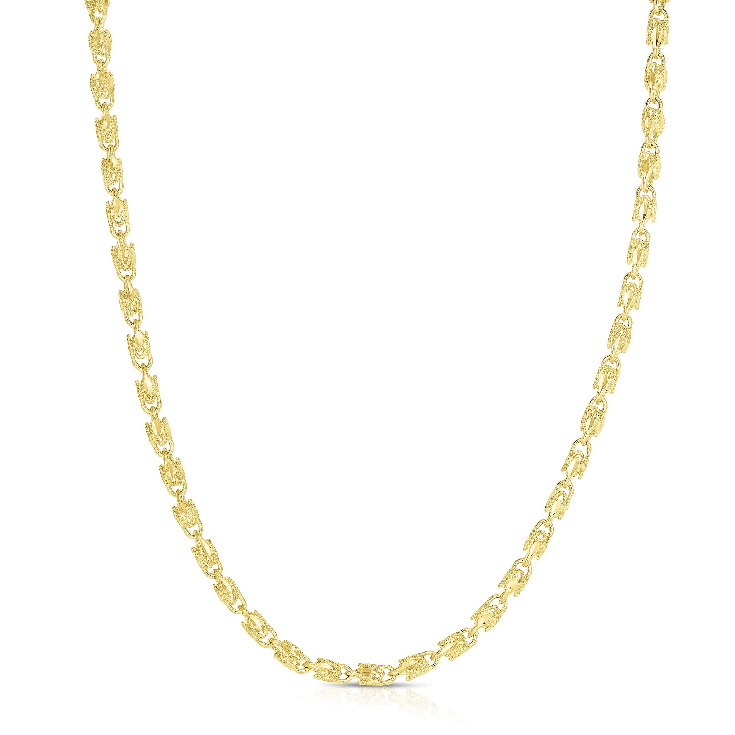Floreo 10k Yellow Gold 3mm Solid Turkish Rope Chain Necklace - Walmart.com