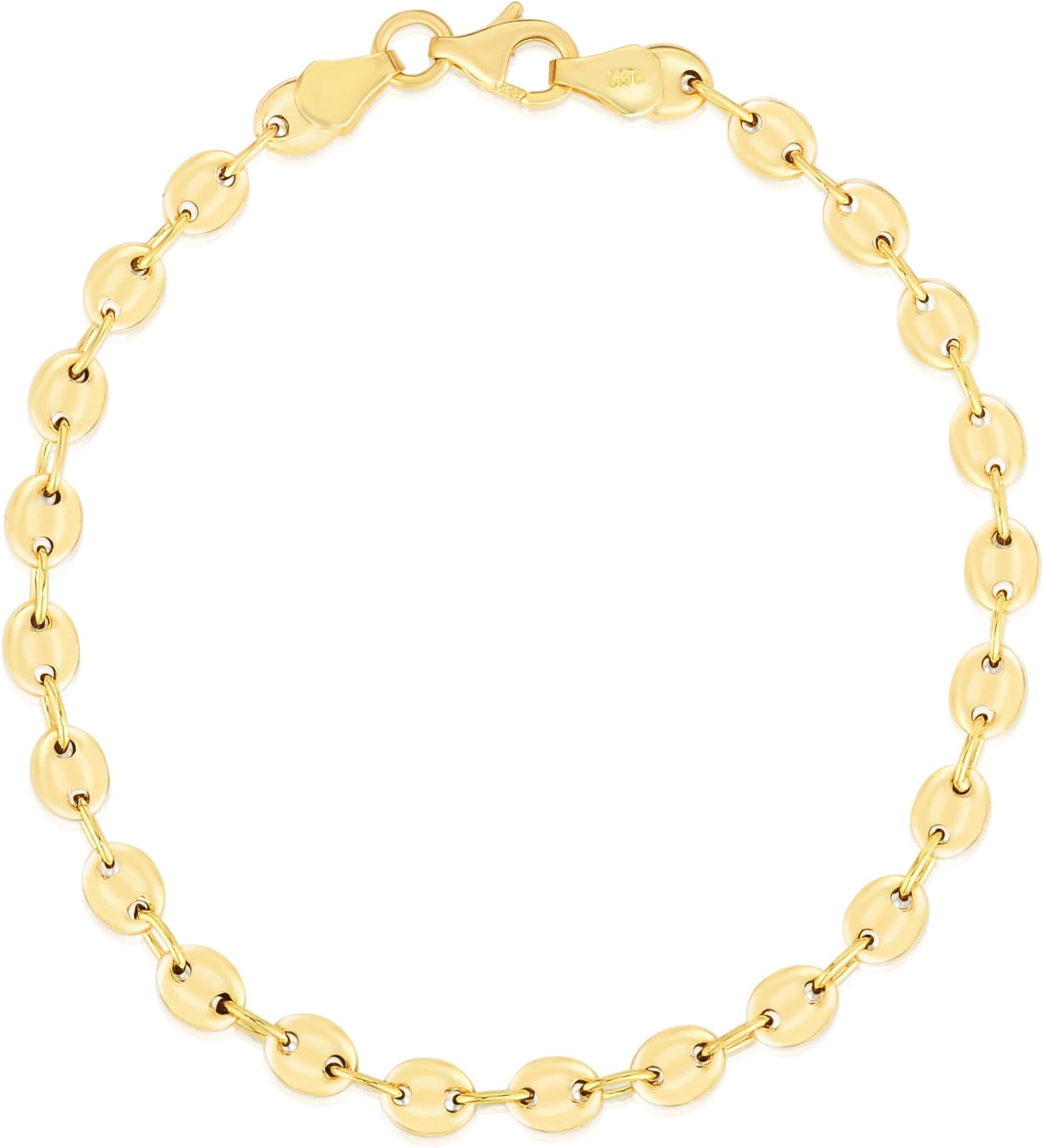 Floreo 10k Yellow Gold 4.7mm Puff Mariner Bracelet or Anklet - Walmart.com