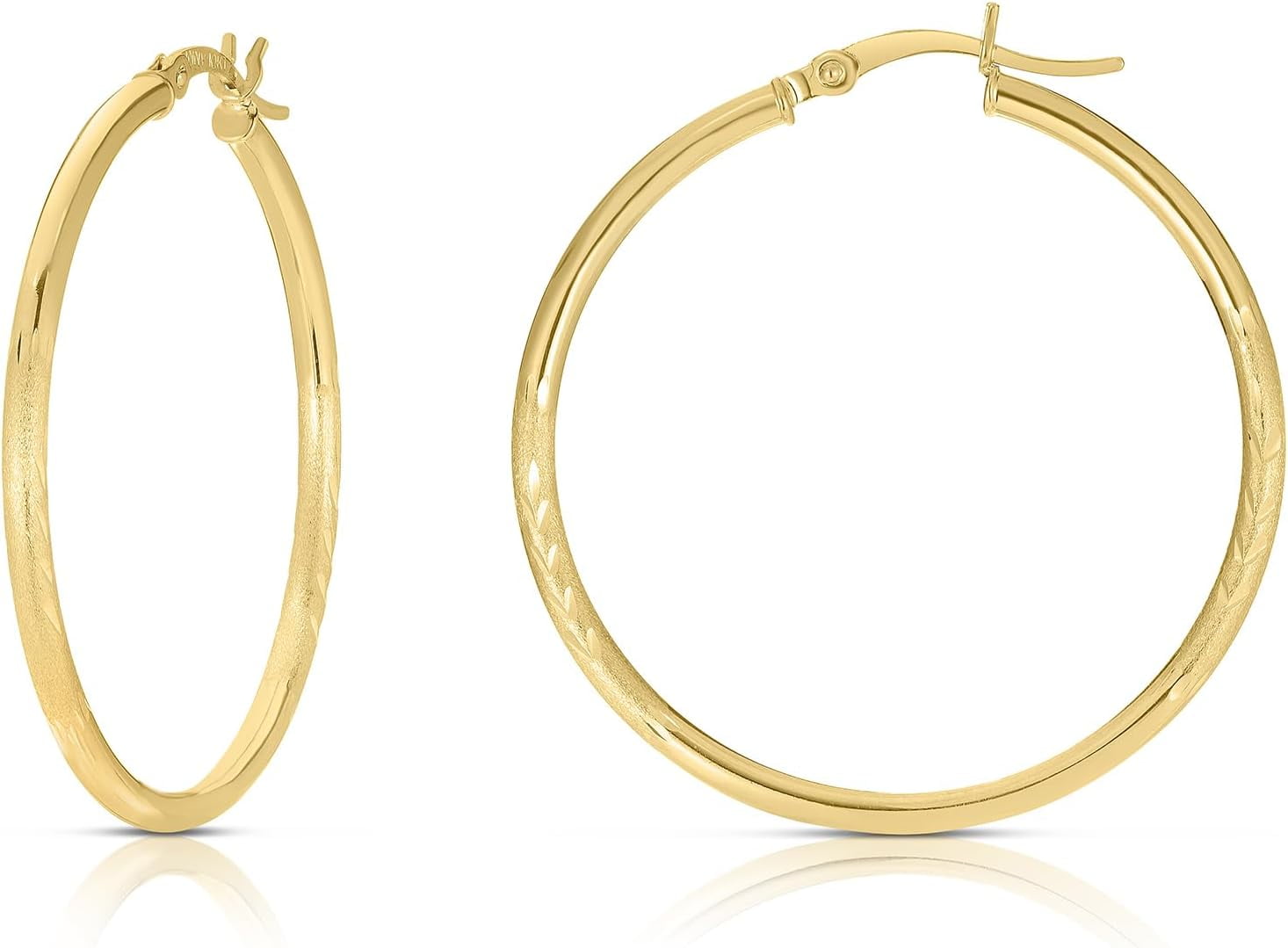 Floreo 10k Yellow Gold 65mm x 2mm High Polish and Satin Finish Round ...