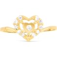 Floreo 10k Yellow Gold 9mm CZ Open Heart Ring, Sizes 4 - 10 - Walmart.com