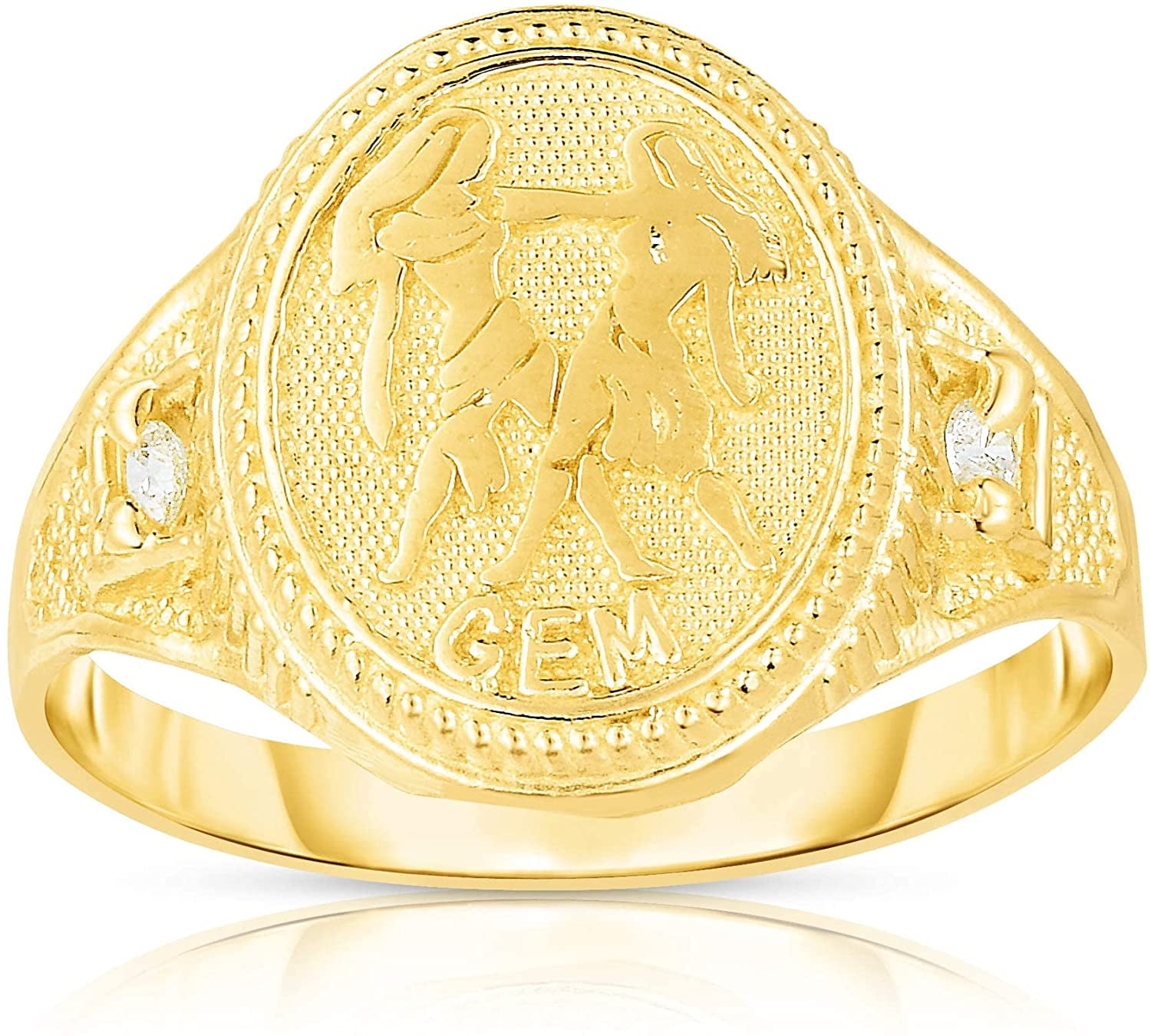 Floreo 10k Yellow Gold Astrology Horoscope Zodiac Sign Ring, Sizes 5-10 ...