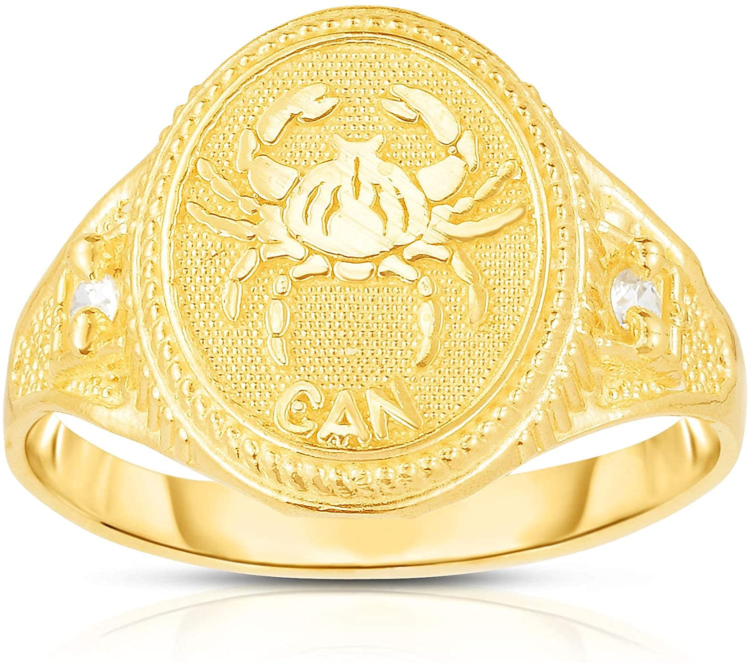 Floreo 10k Yellow Gold Astrology Horoscope Zodiac Sign Ring, Sizes 5-10 ...