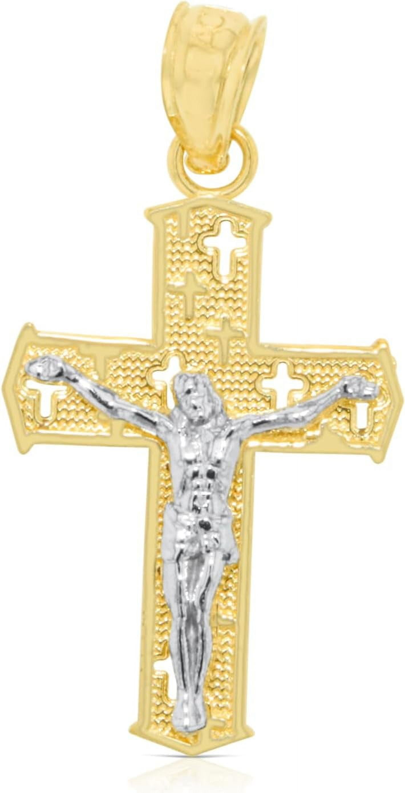 Floreo 10k Yellow Gold Cross Theme Crucifix of Jesus Cross Religious ...