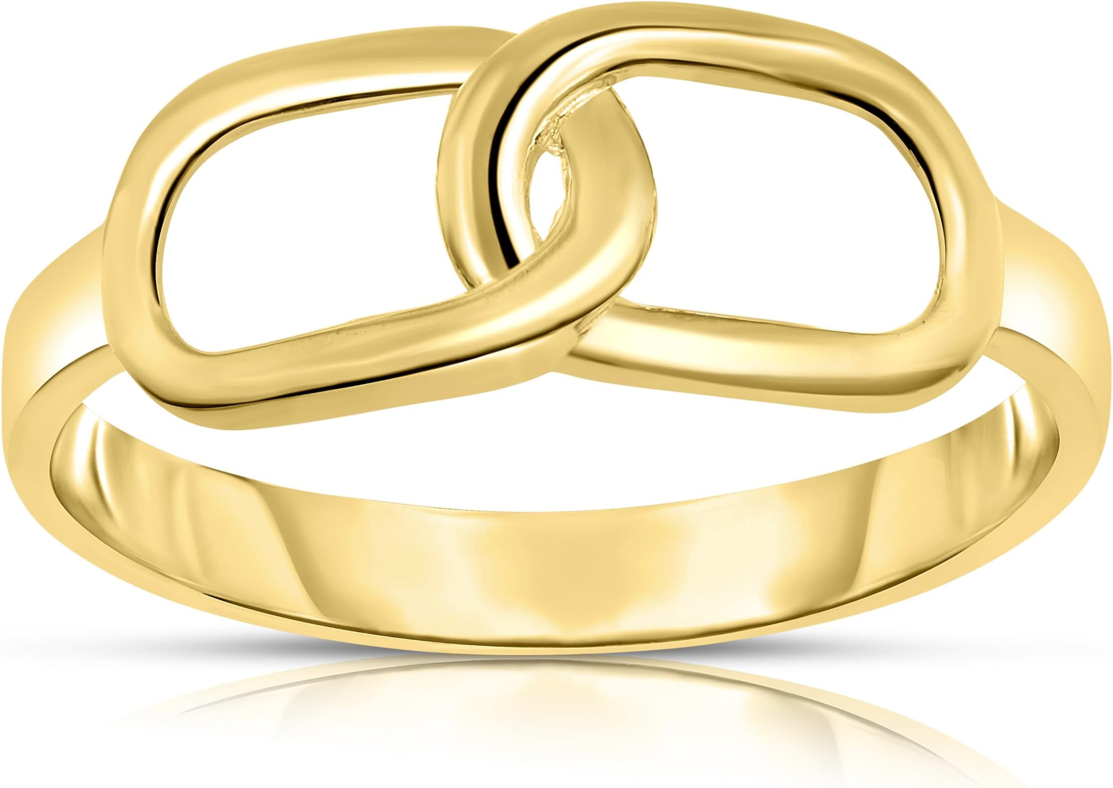 Floreo 10k Yellow Gold Interlocked Link Women's Ring - Size 4.25 ...