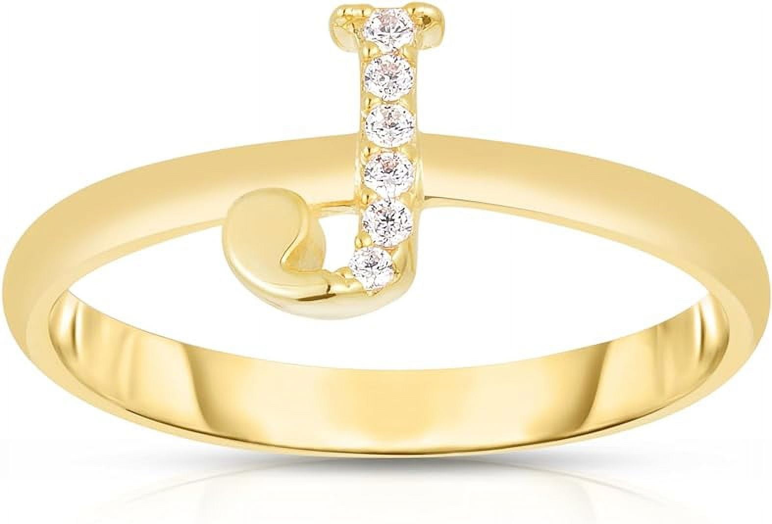 Floreo 10k Yellow Gold Letter A-Z Small Block Alphabet Character CZ ...