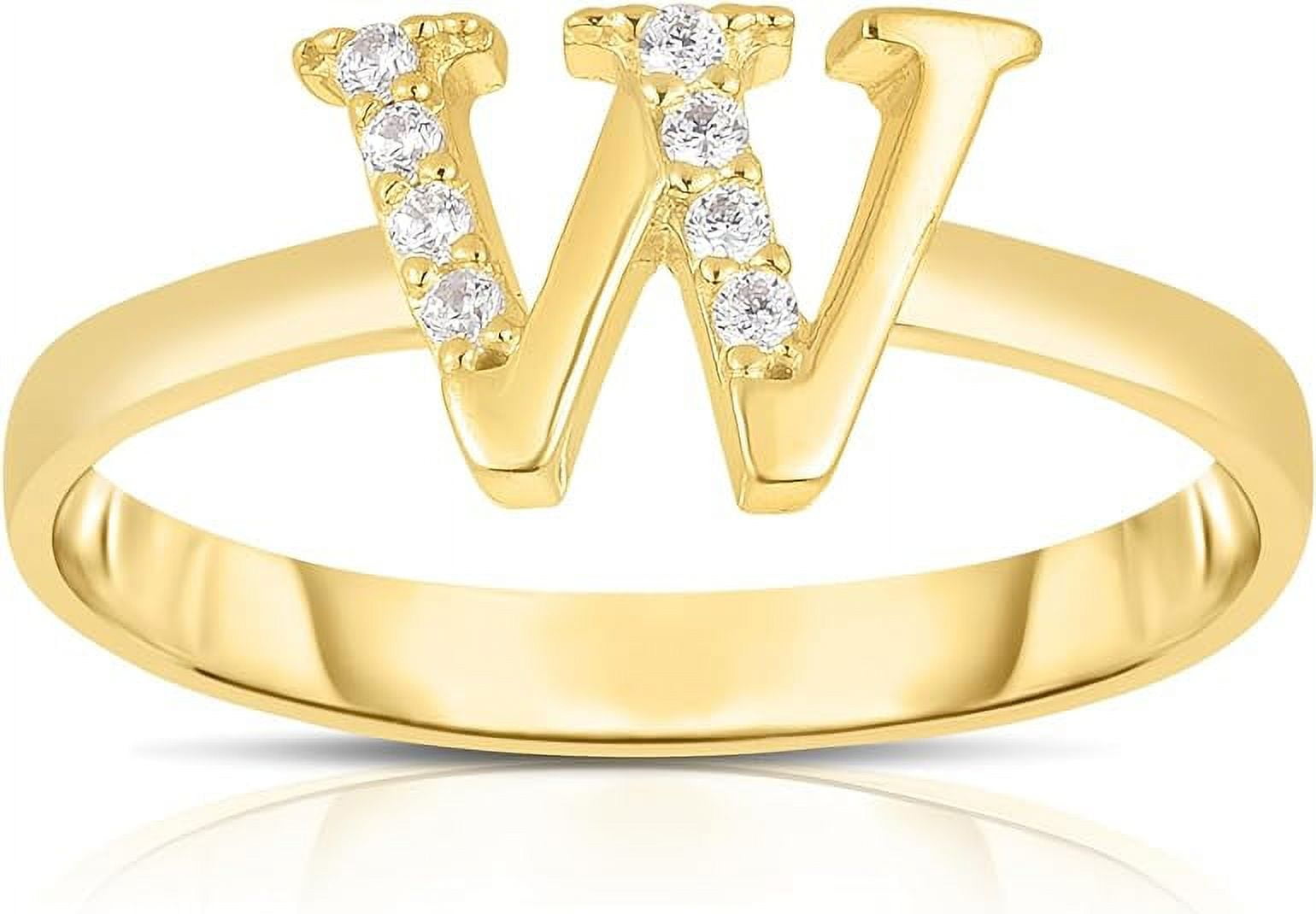 Floreo 10k Yellow Gold Letter A-Z Small Block Alphabet Character CZ ...