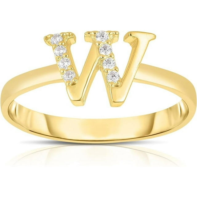 Floreo 10k Yellow Gold Letter A-Z Small Block Alphabet Character CZ ...