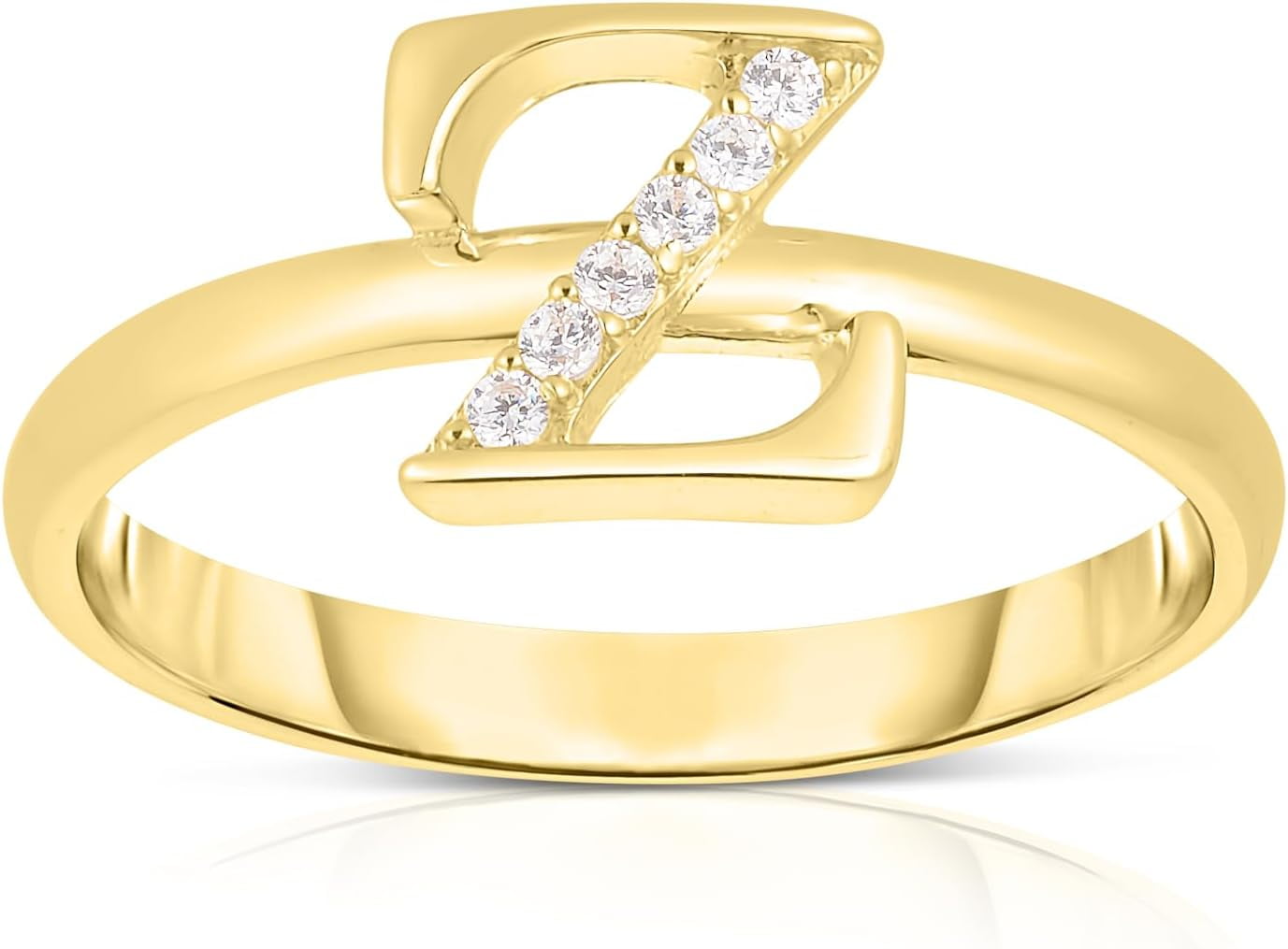 Floreo 10k Yellow Gold Letter A-Z Small Block Alphabet Character CZ ...