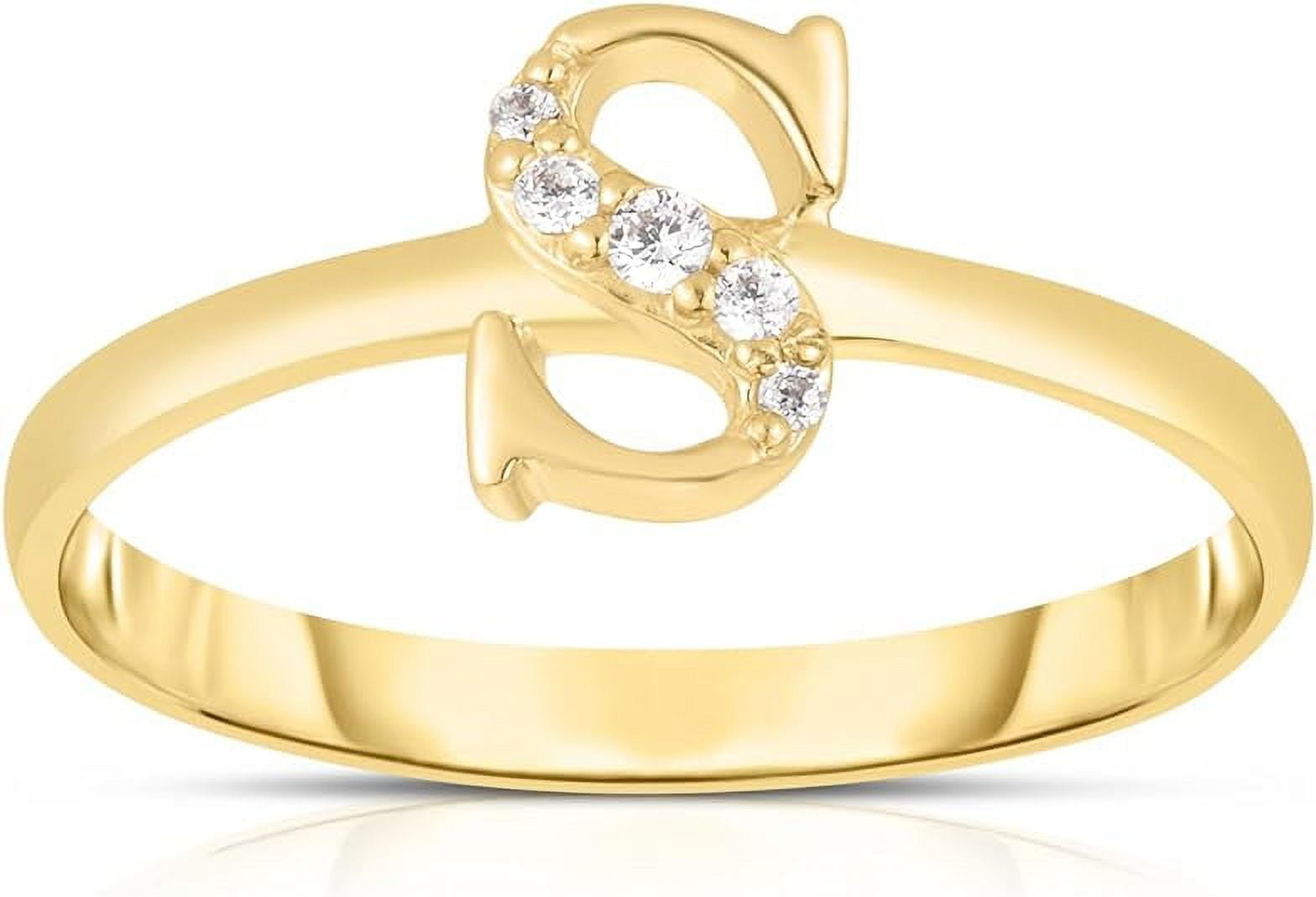 Floreo 10k Yellow Gold Letter A-Z Small Block Alphabet Character CZ ...