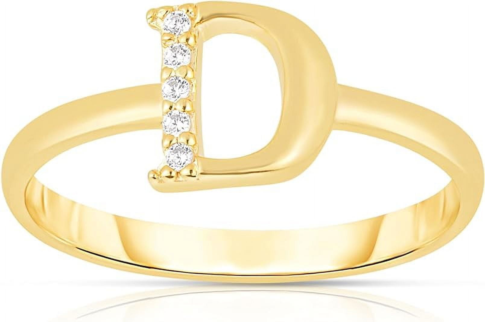 Floreo 10k Yellow Gold Letter A-Z Small Block Alphabet Character CZ ...