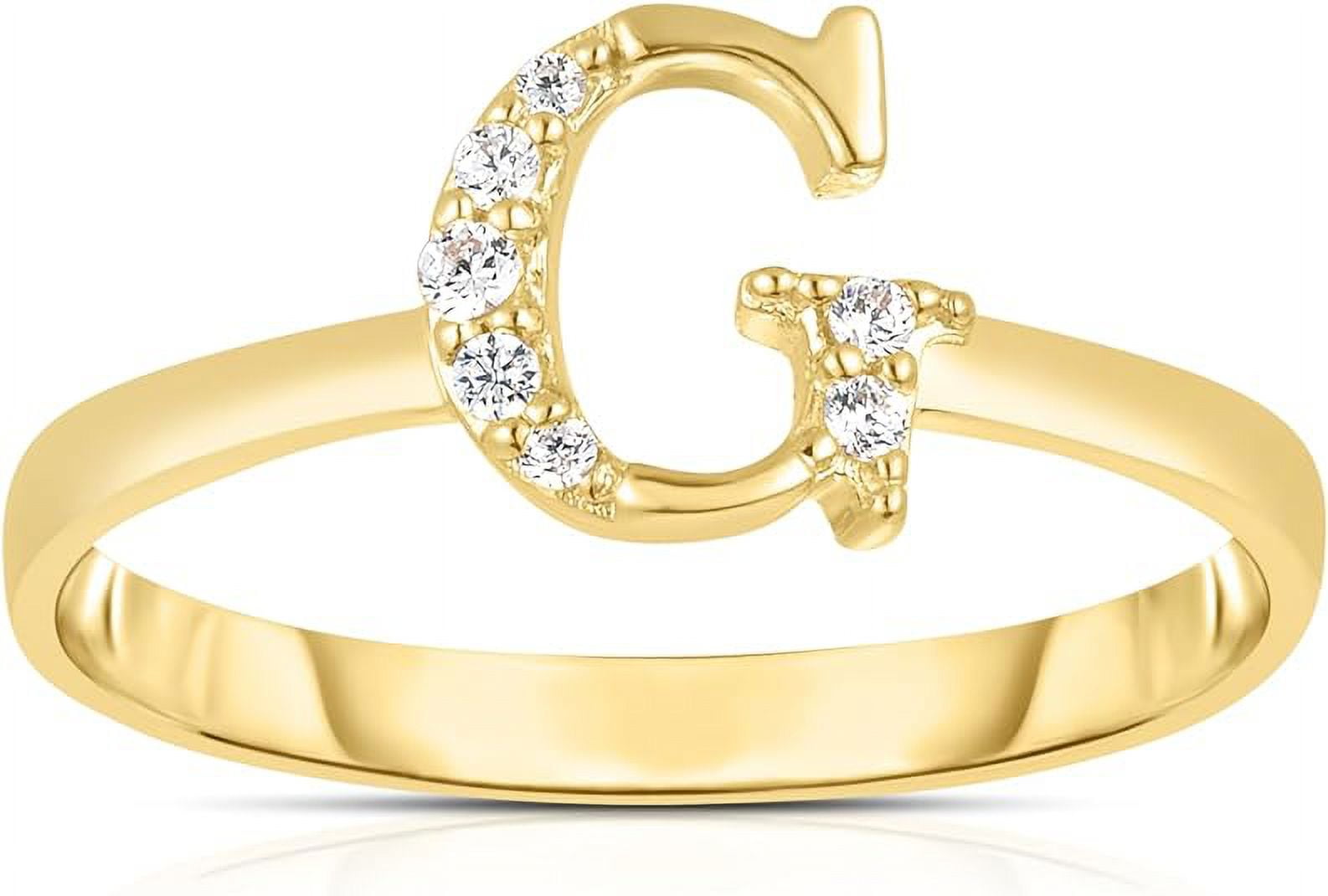 Floreo 10k Yellow Gold Letter A-Z Small Block Alphabet Character CZ ...