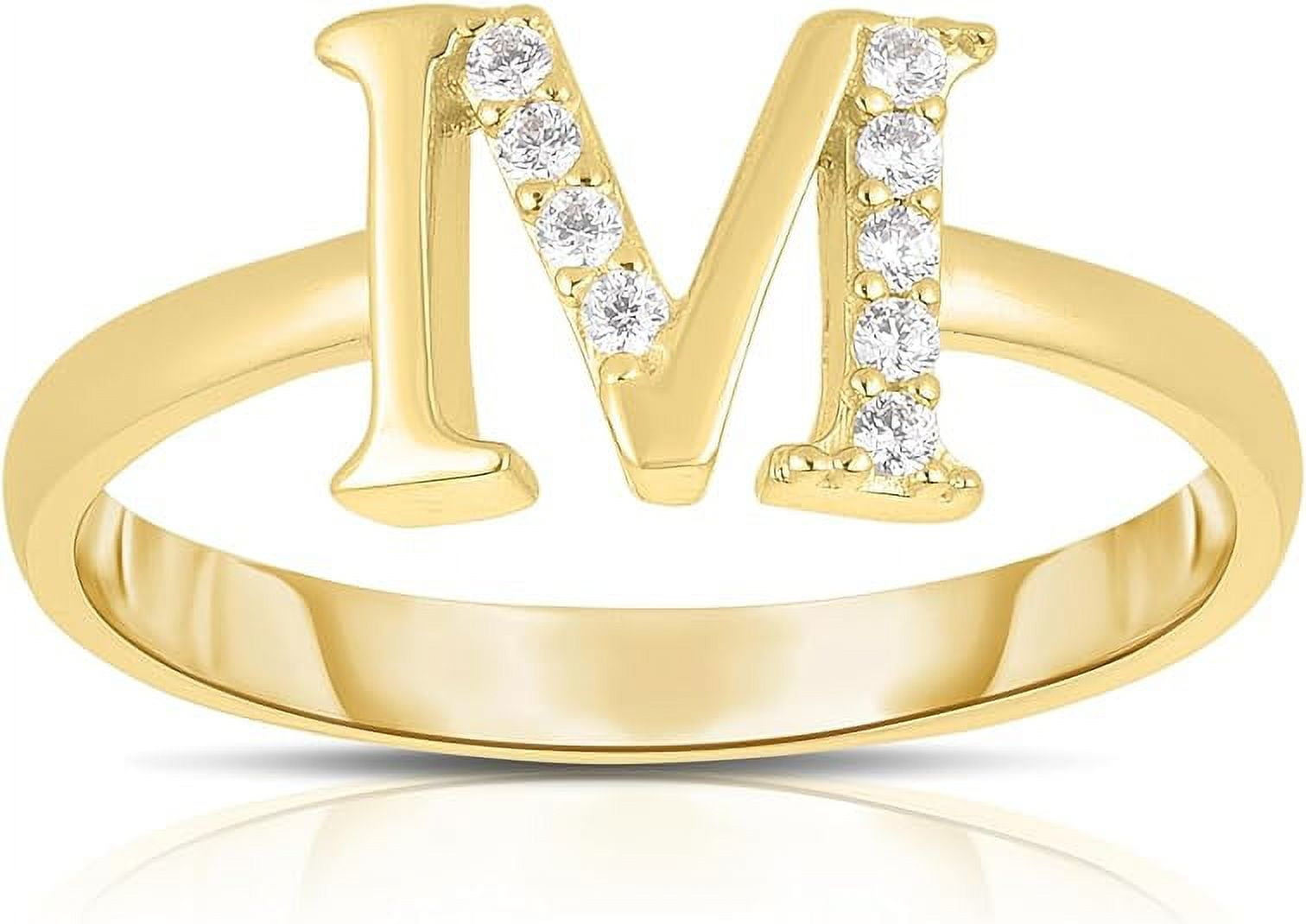 Floreo 10k Yellow Gold Letter A-Z Small Block Alphabet Character CZ ...