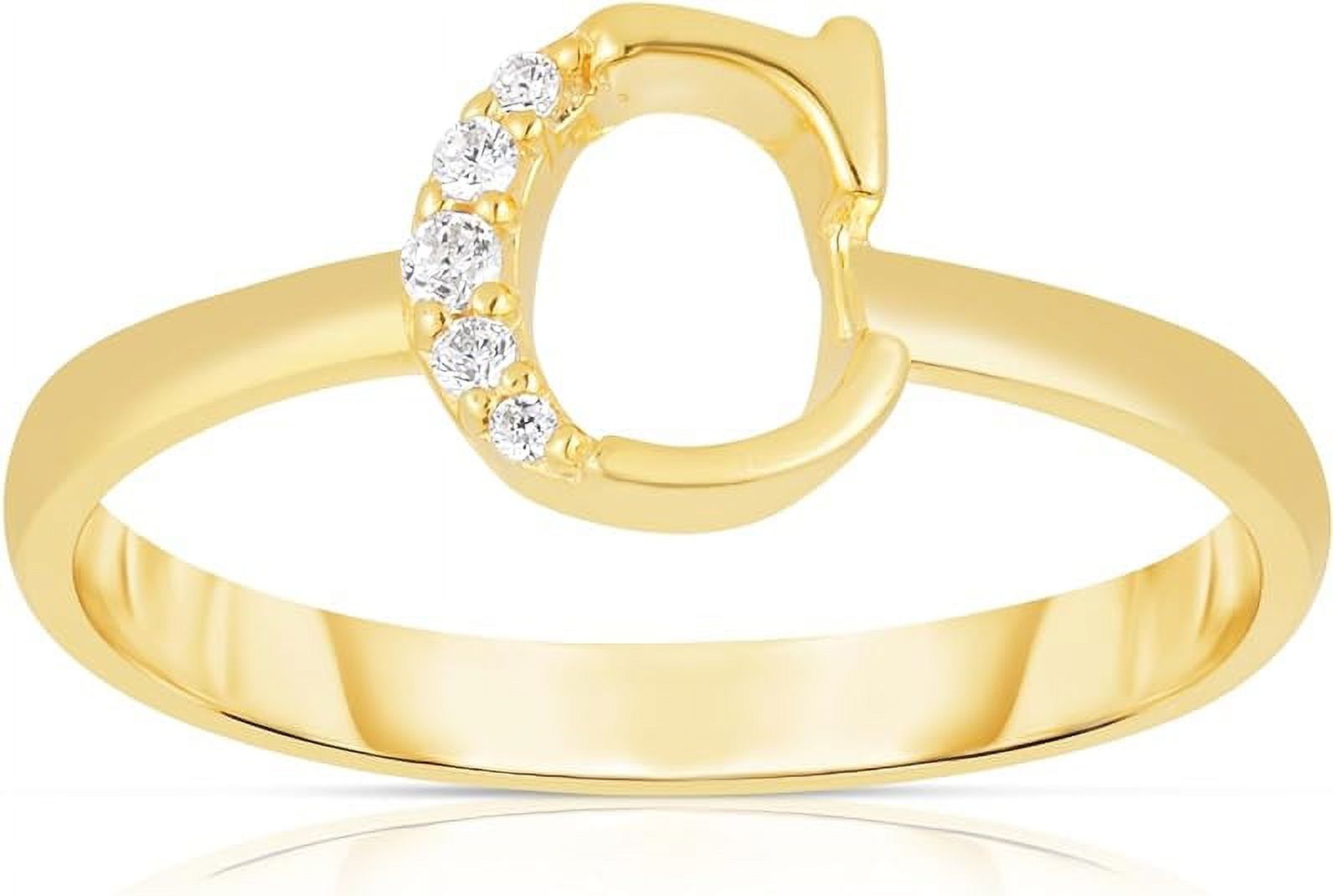 Floreo 10k Yellow Gold Letter A-Z Small Block Alphabet Character CZ ...