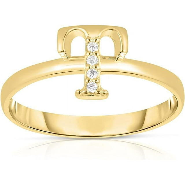 Floreo 10k Yellow Gold Letter A-Z Small Block Alphabet Character CZ ...