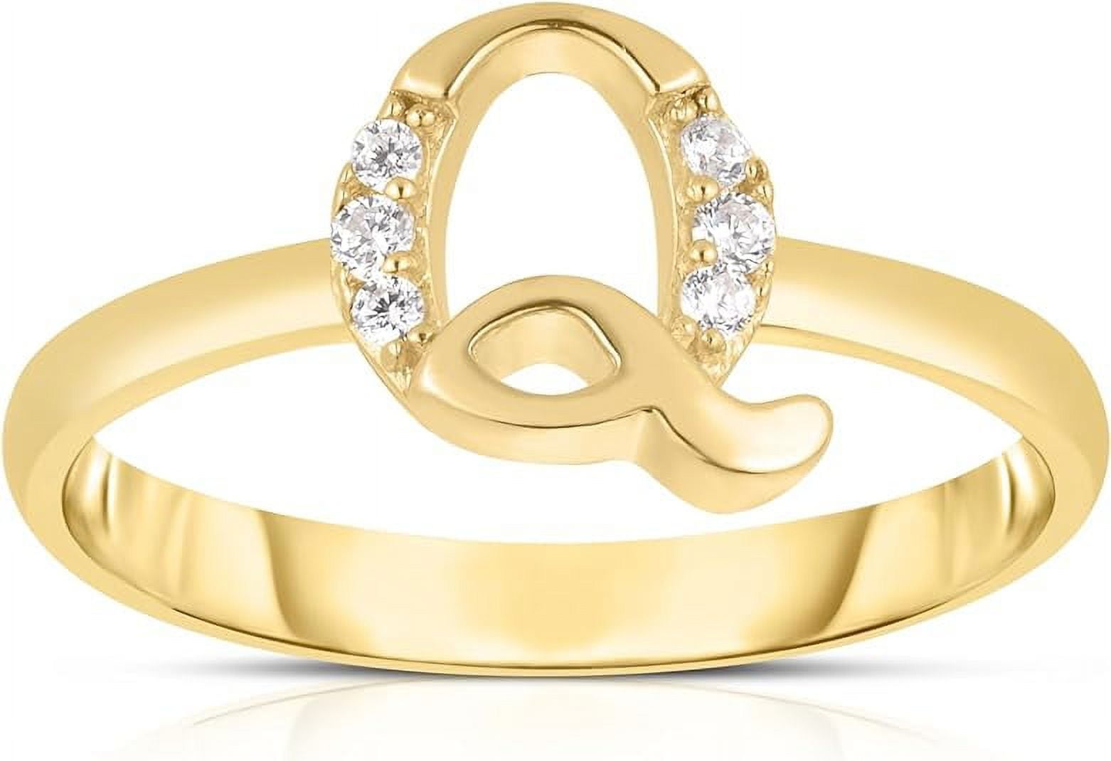 Floreo 10k Yellow Gold Letter A-Z Small Block Alphabet Character CZ ...