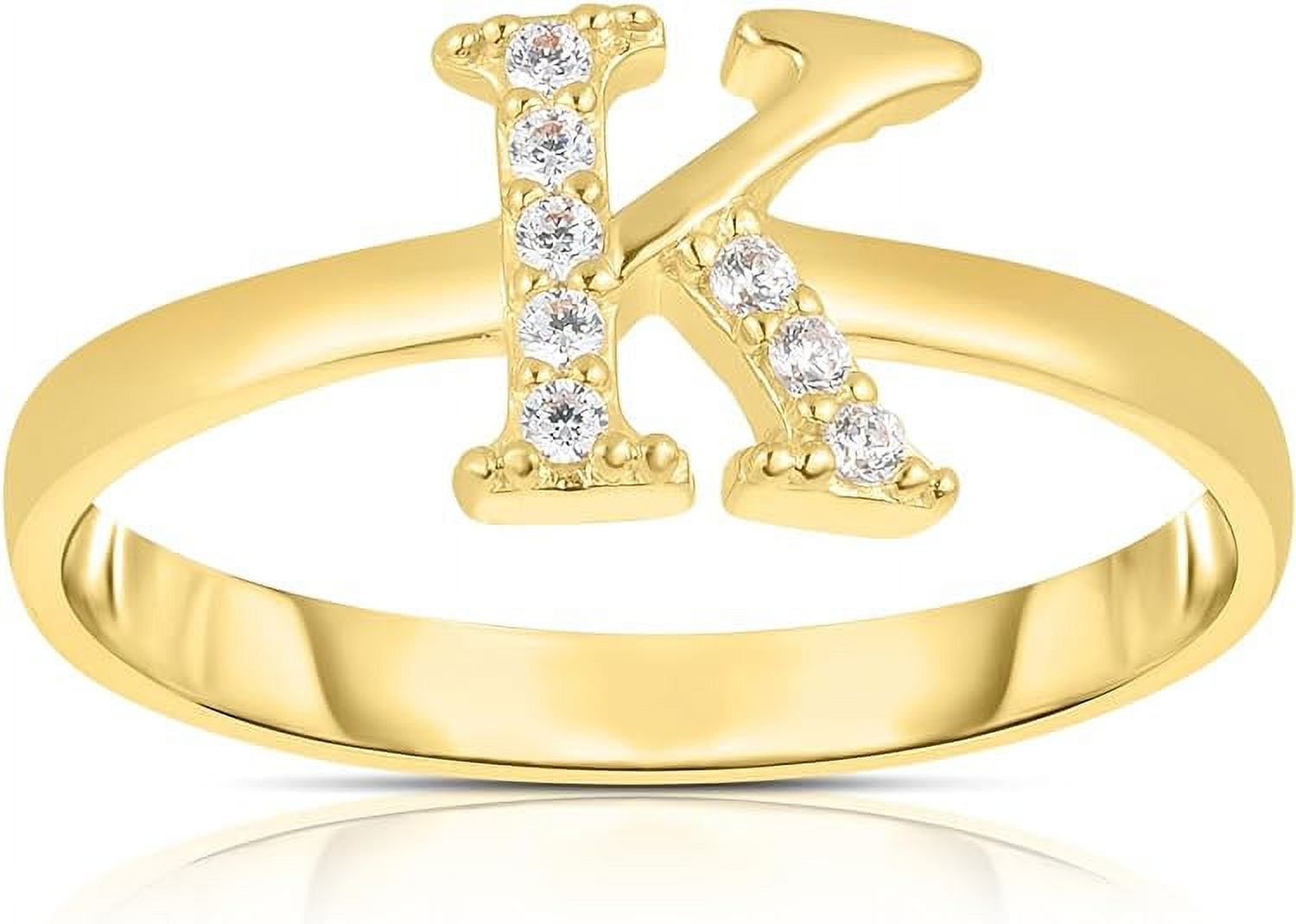 Floreo 10k Yellow Gold Letter A-Z Small Block Alphabet Character CZ ...