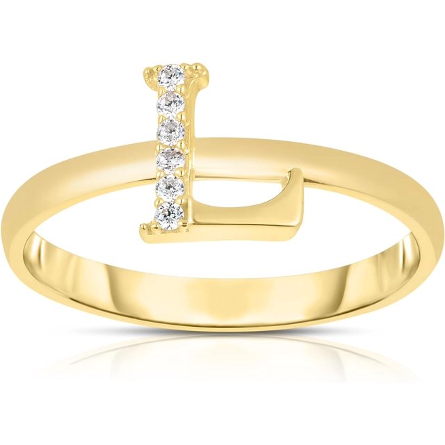 Floreo 10k Yellow Gold Letter A-Z Small Block Alphabet Character CZ ...