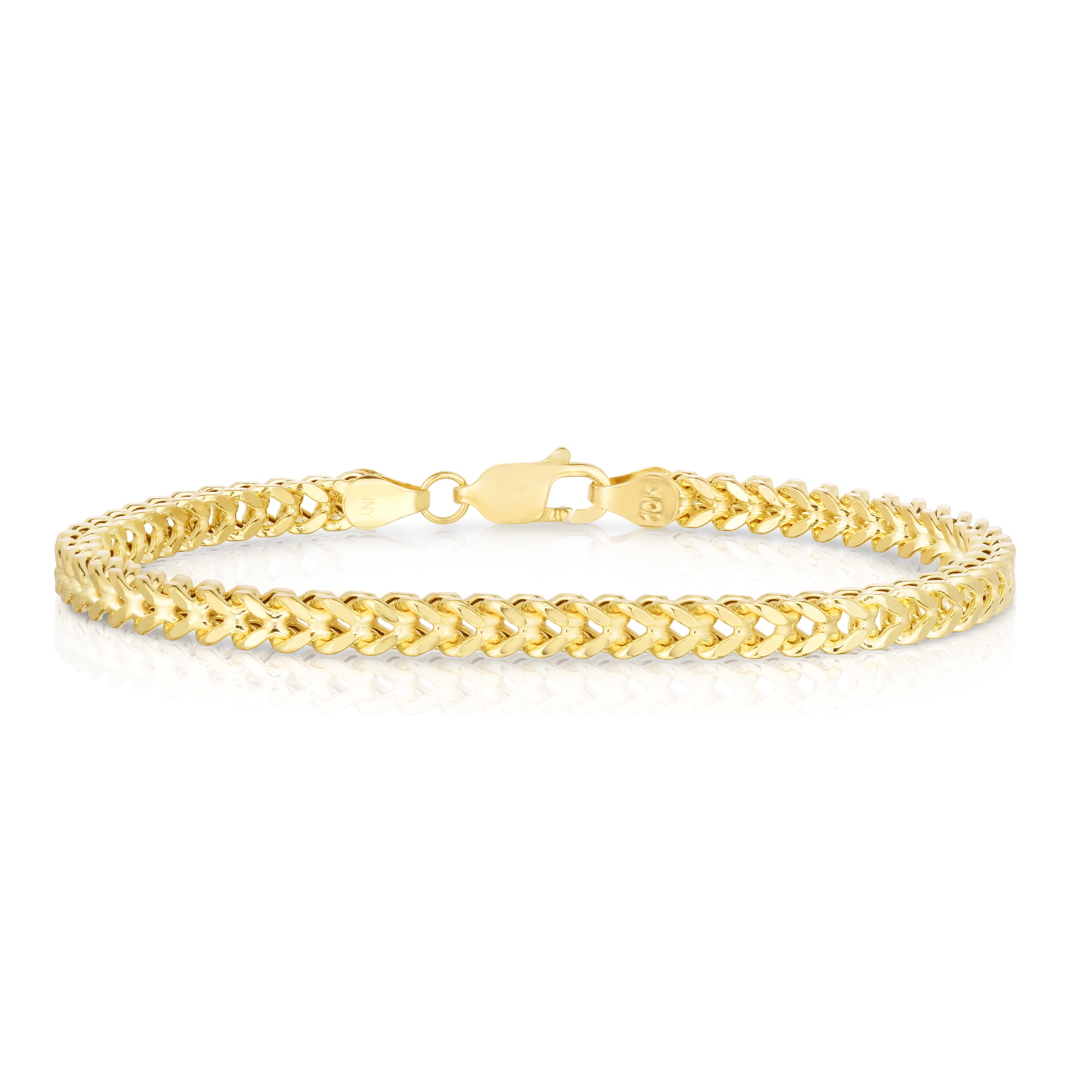 Floreo 10k Yellow Gold Lightweight Franco Bracelet - Walmart.com