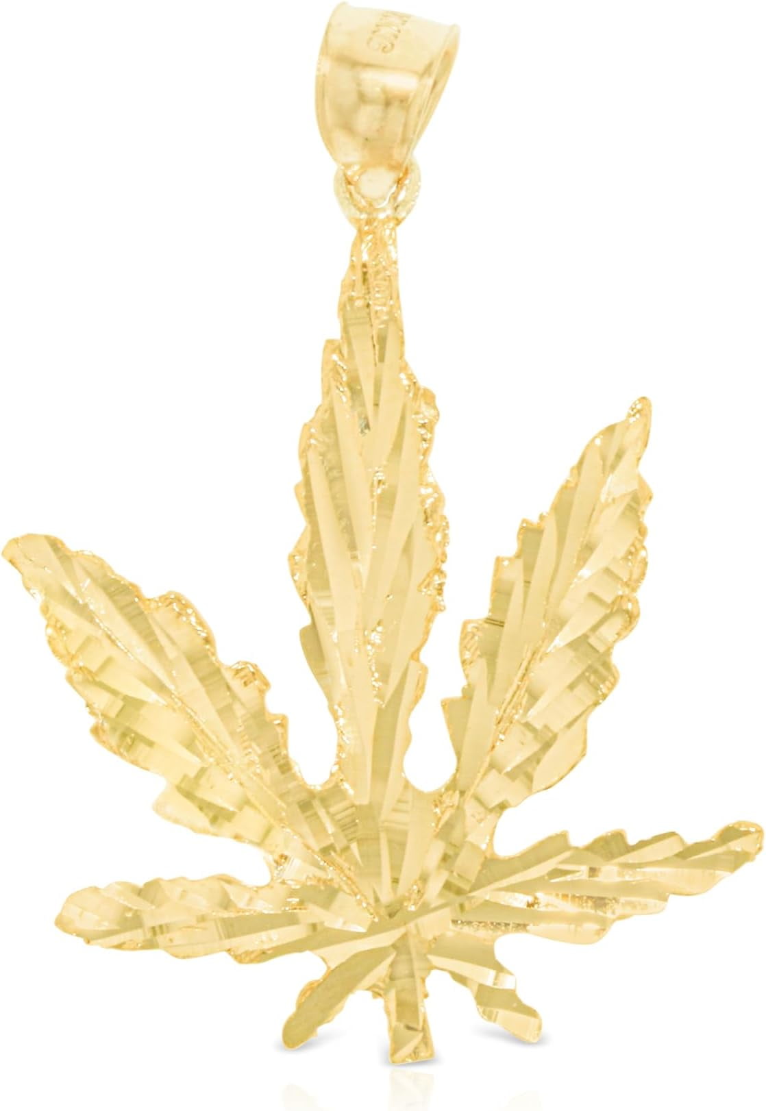 Floreo 10k Yellow Gold Marijuana Weed Symbol Pendant - Walmart.com