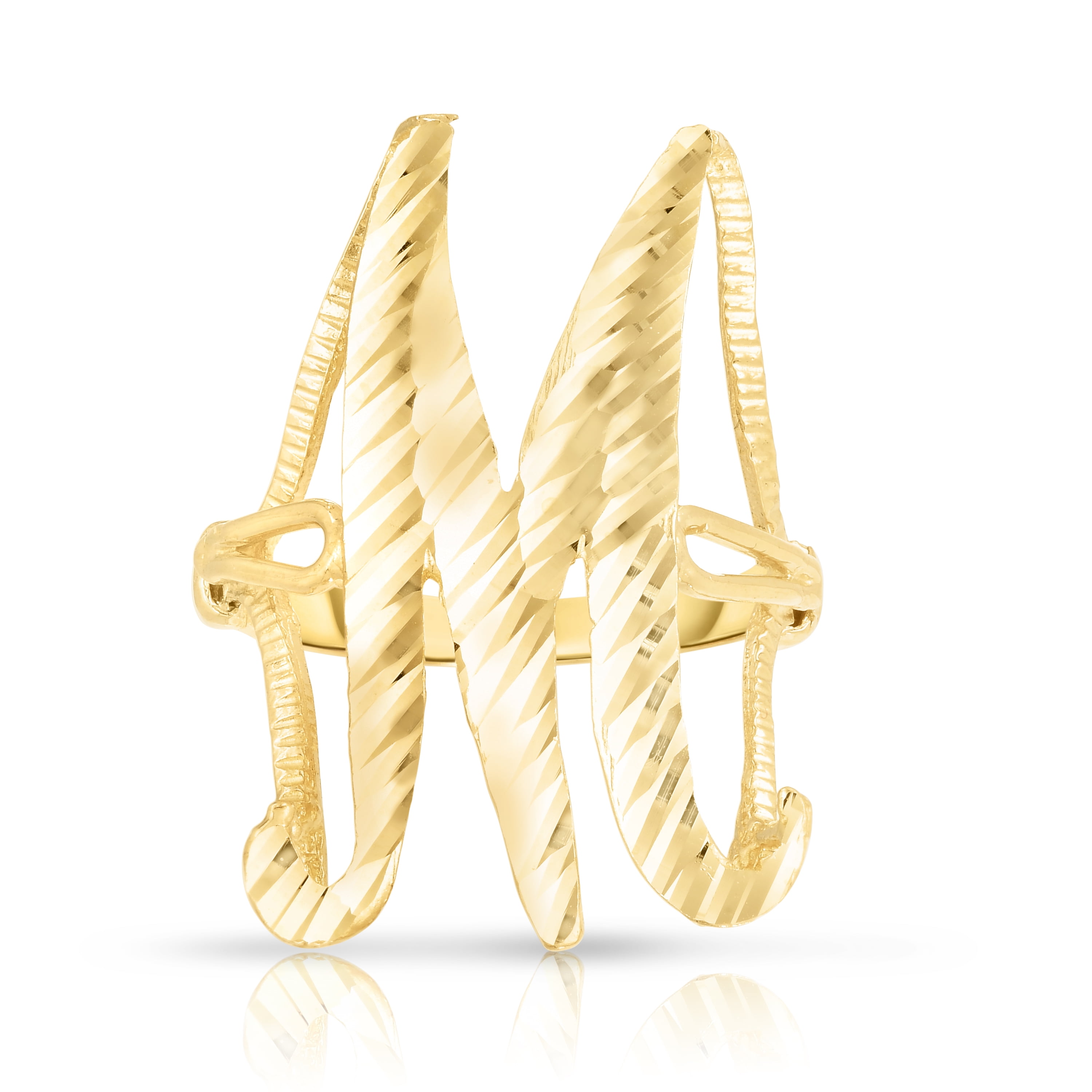 Floreo 10k Yellow Gold Personalized Letter Extra Large Cursive Initial ...