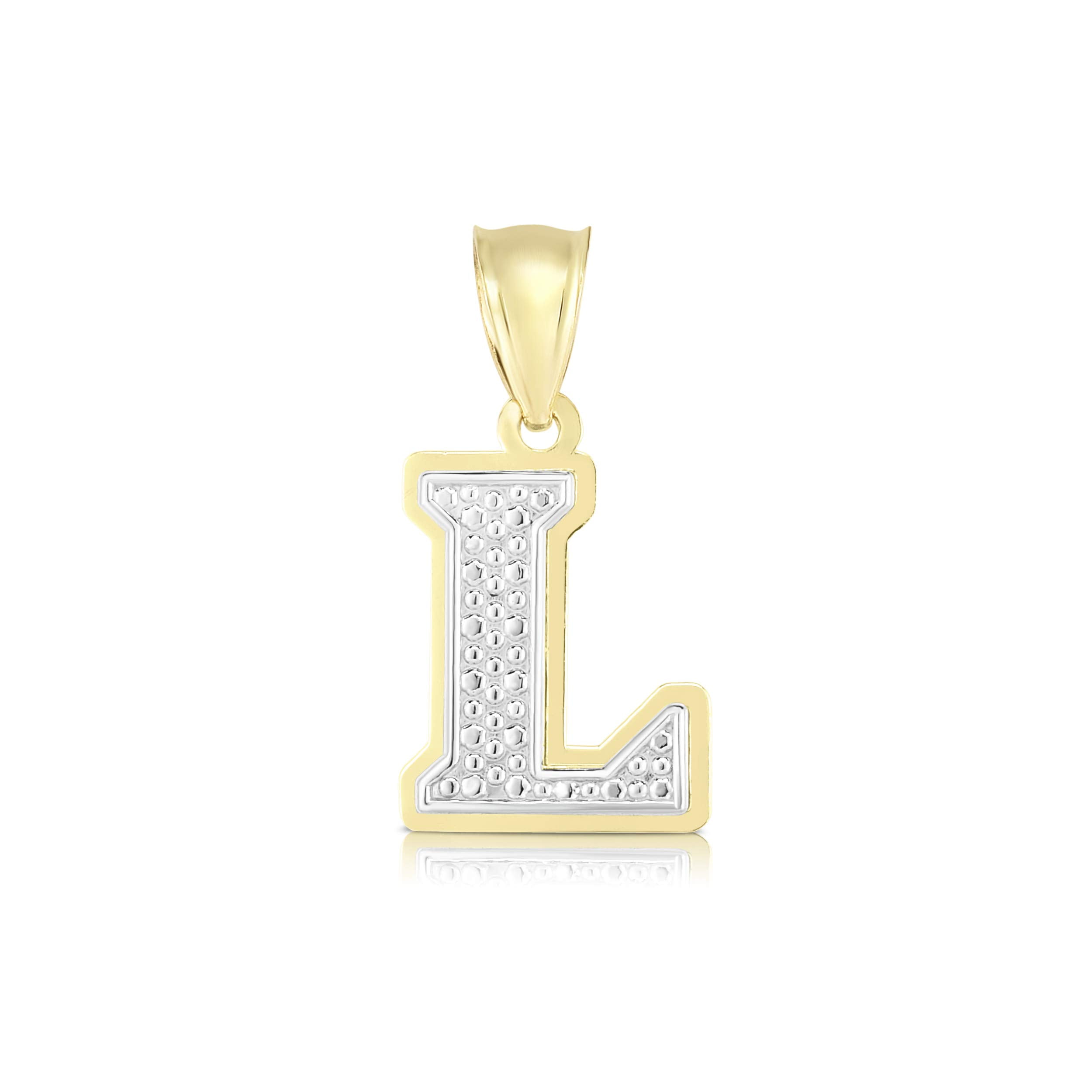 Floreo 10k Yellow Gold and White Gold 15mm 3D Alphabet Initial A-Z ...