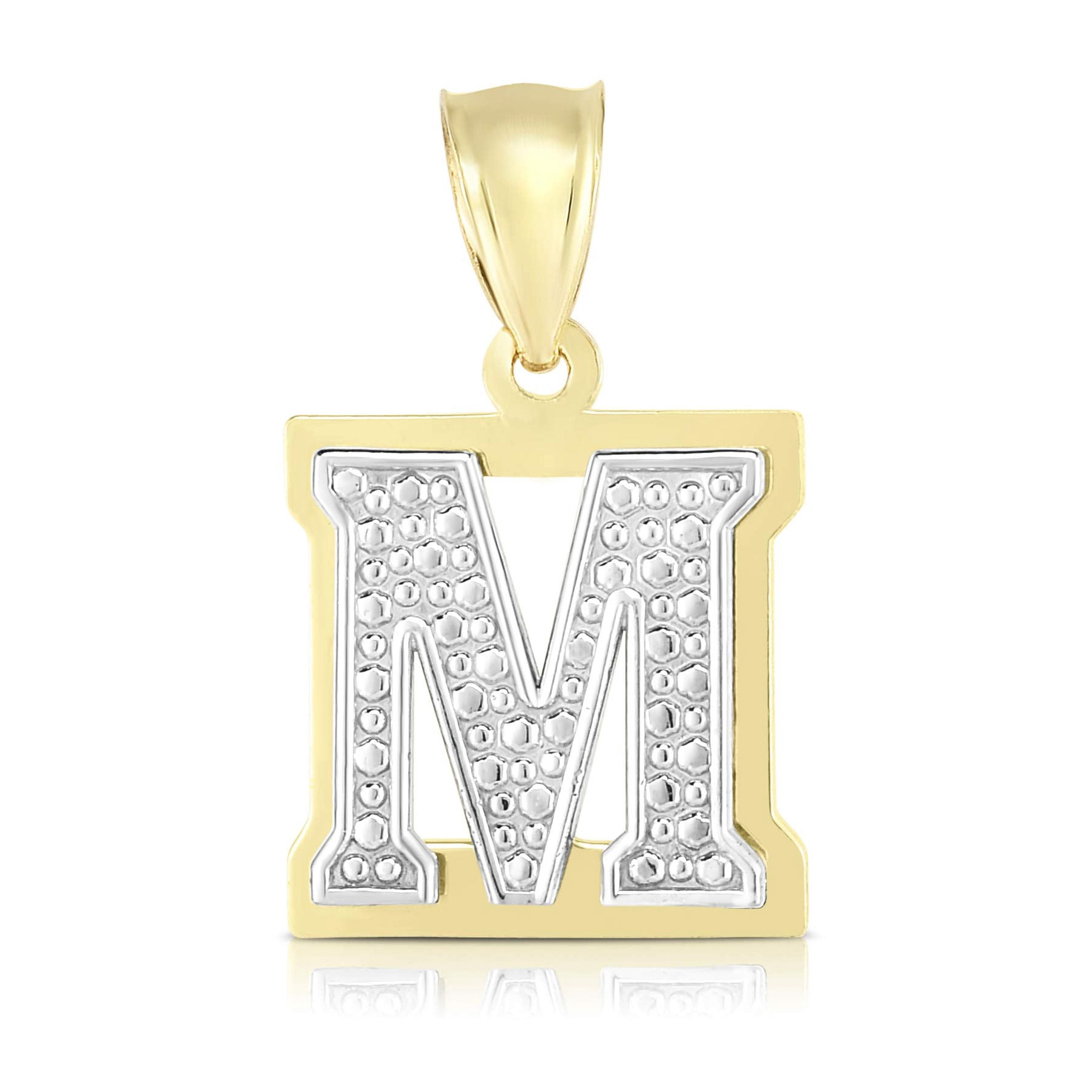 Floreo 10k Yellow Gold and White Gold 15mm 3D Alphabet Initial A-Z ...