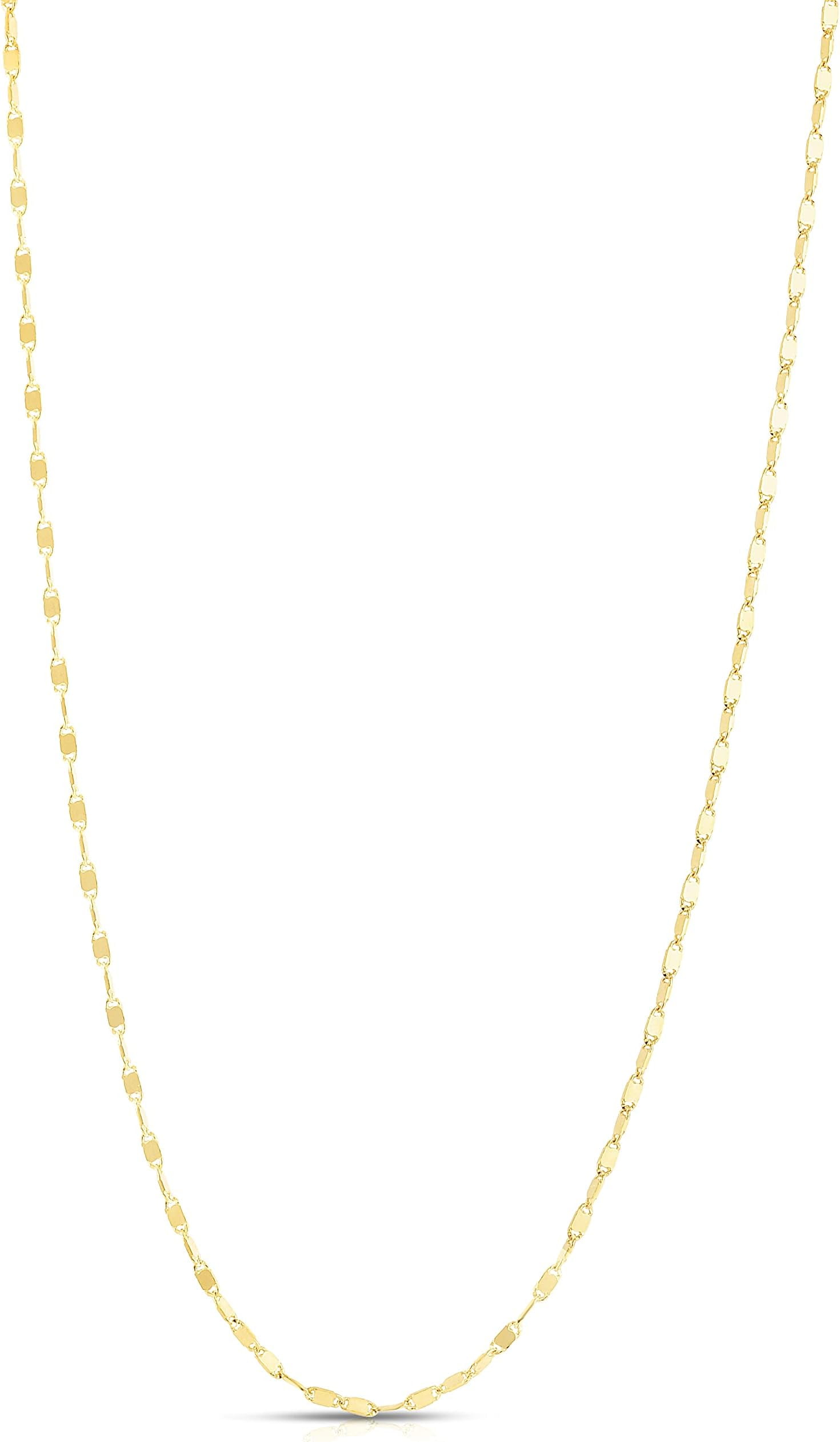 Floreo 10k Yellow Gold 1.5mm Lumicina Mirror Snail Link Chain Necklace ...