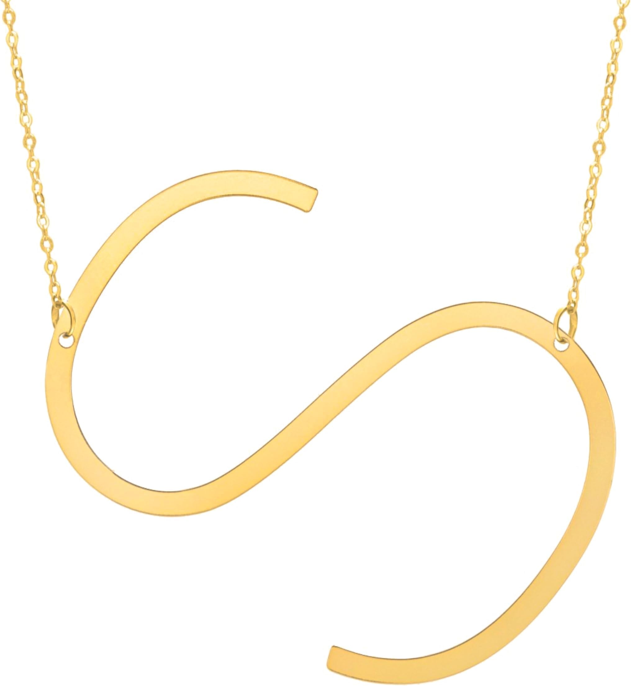 Floreo 14k Yellow Gold 1.5" Extra Large Angled Alphabet Letter A - Z ...