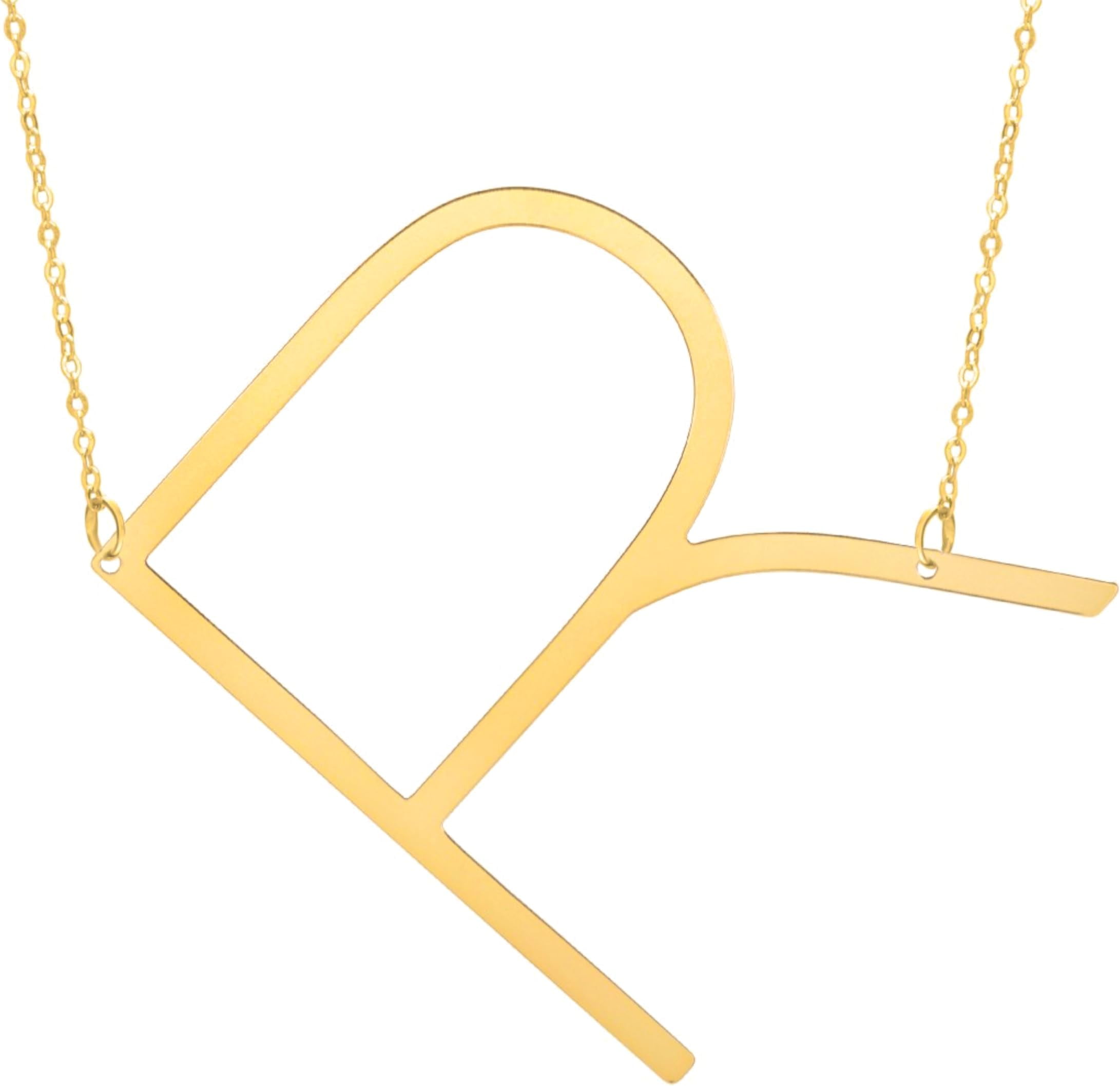 Floreo 14k Yellow Gold 1.5" Extra Large Angled Alphabet Letter A - Z ...