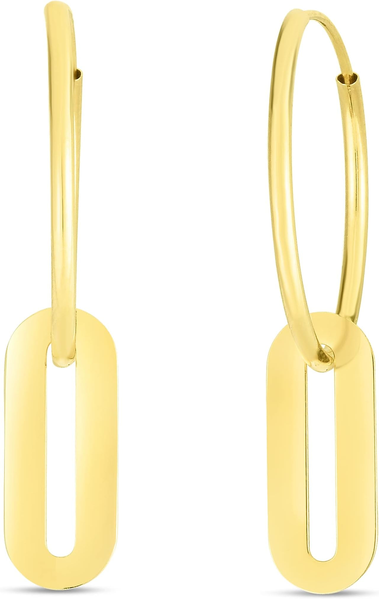 Floreo 14k Yellow Gold 32mm High Polish Paperclip Link with Endless ...