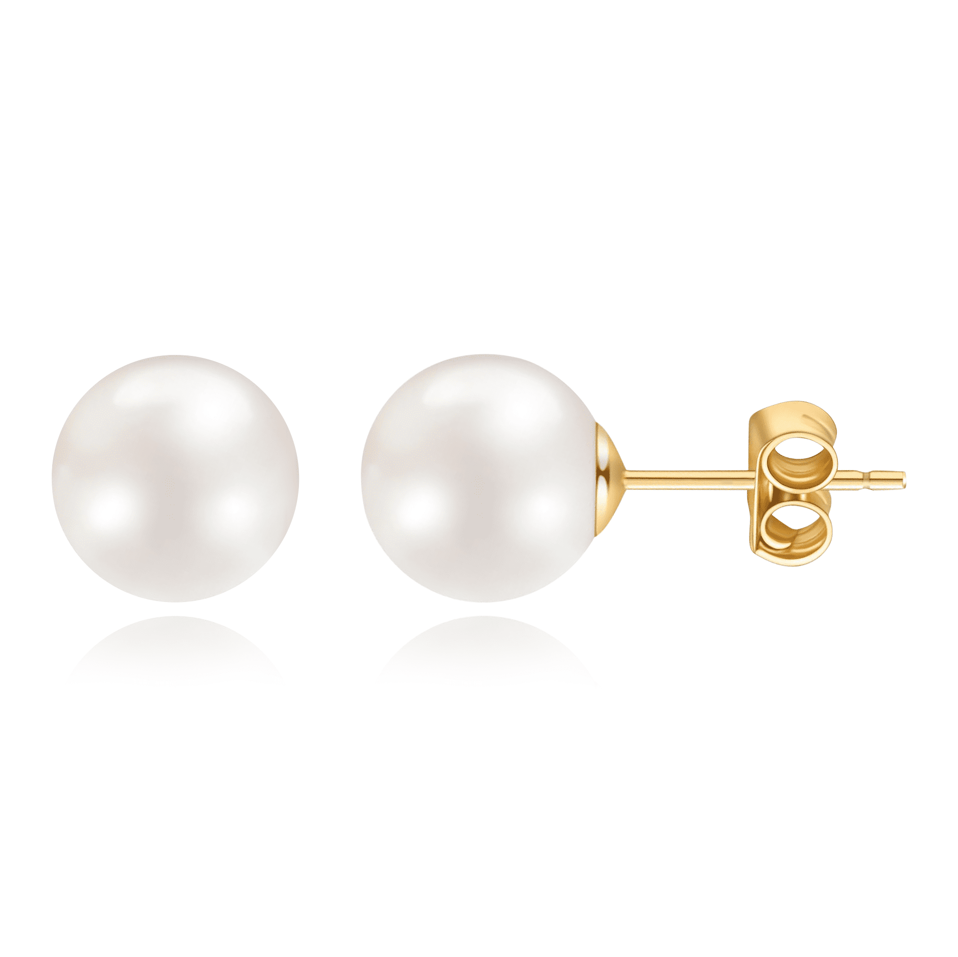 Floreo 14k Yellow Gold 4mm Pearl Stud Earrings - Walmart.com