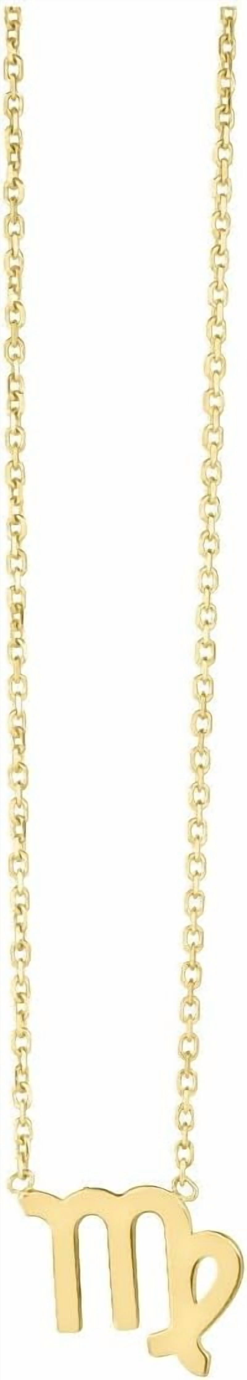 Floreo 14k Yellow Gold Horoscope Zodiac Sign Virgo Charm Pendant Chain ...