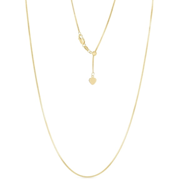 Floreo 14k Yellow Gold or White Gold 1mm Classic Solid Box Adjustable ...