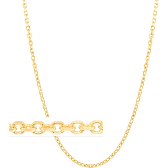 Floreo 18k Yellow Gold Diamond Cut Cable Chain Necklace - Walmart.com