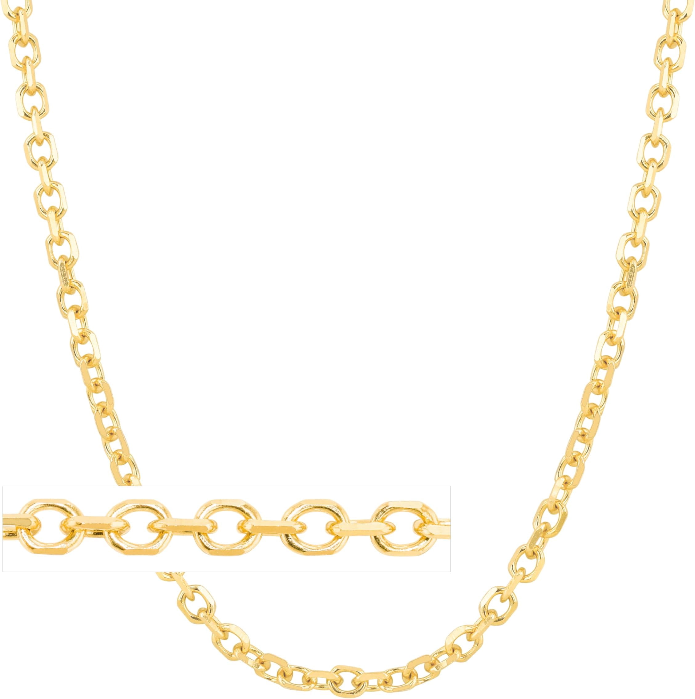 Floreo 18k Yellow Gold Diamond Cut Cable Chain Necklace - Walmart ...