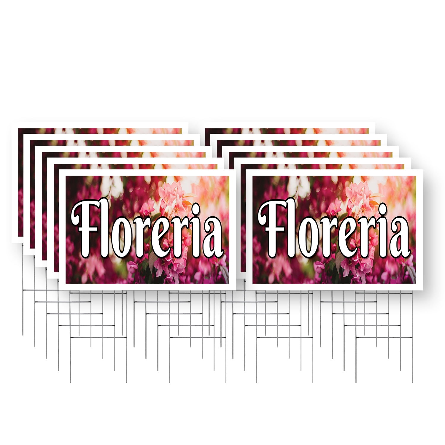 Floreria Yard Sign 10 Pack of 24 Inch x 36 Inch Double Sided ...