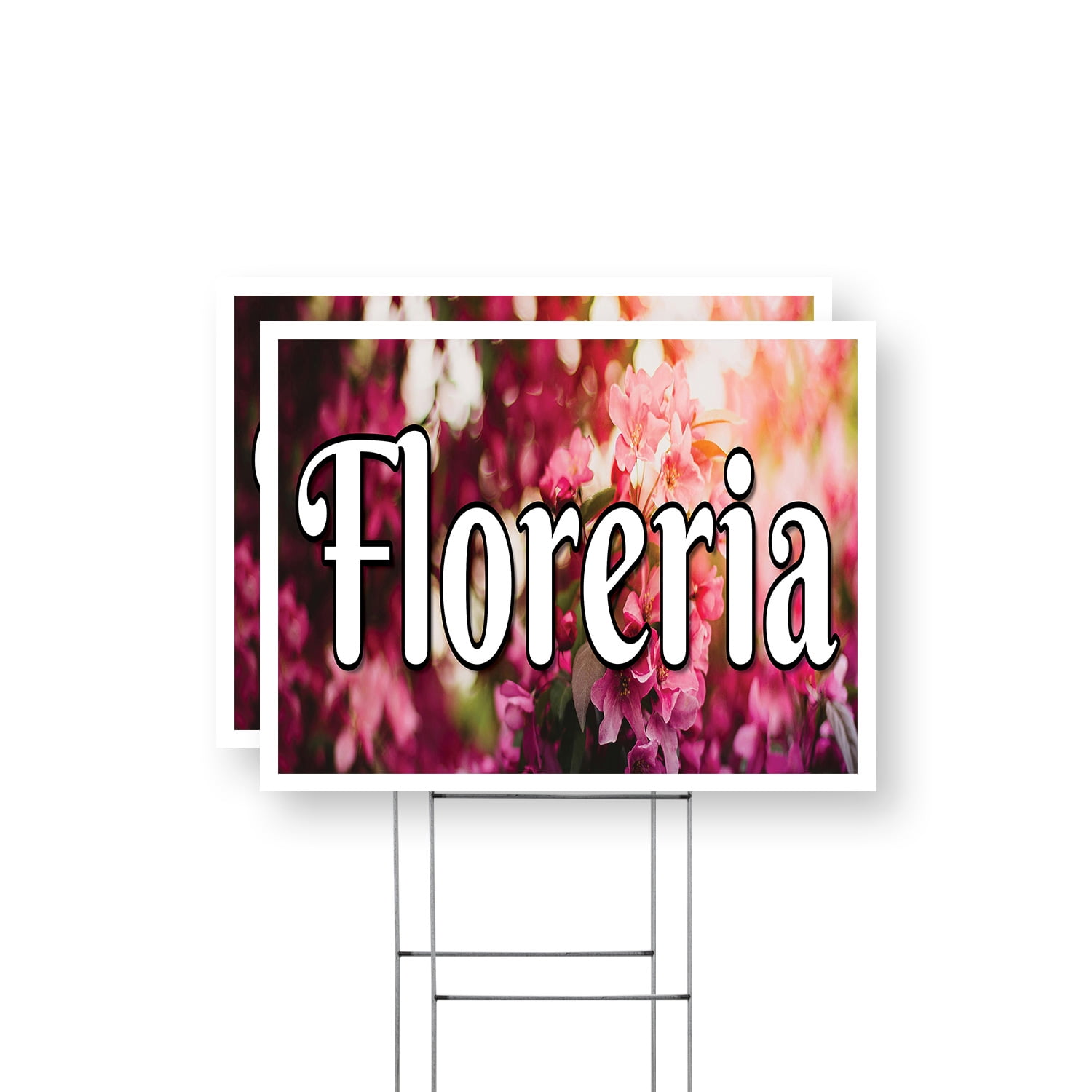 Floreria Yard Sign 2 Pack of 12 Inch x 16 Inch Double Sided ...