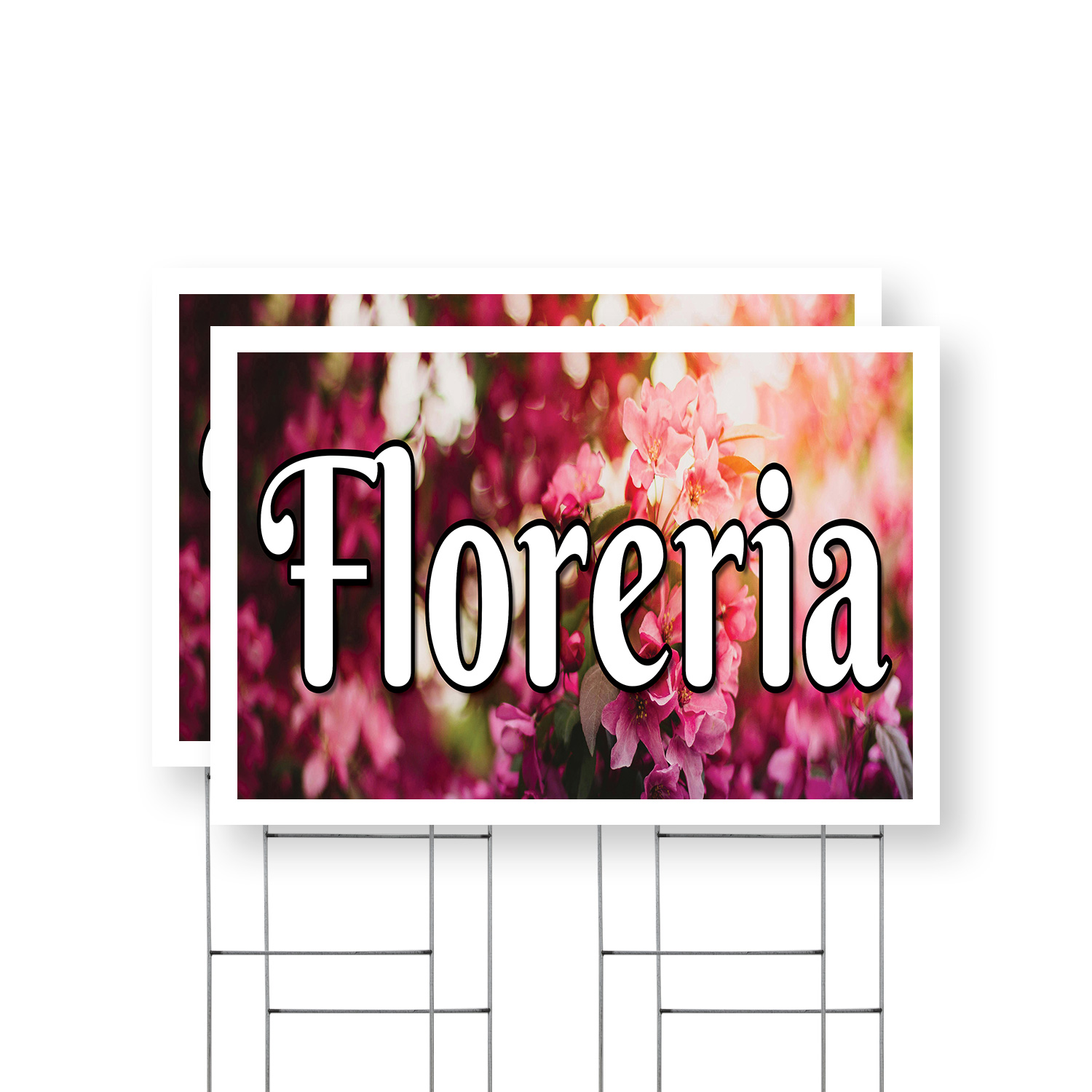 Floreria Yard Sign 2 Pack of 24 Inch x 36 Inch Double Sided ...