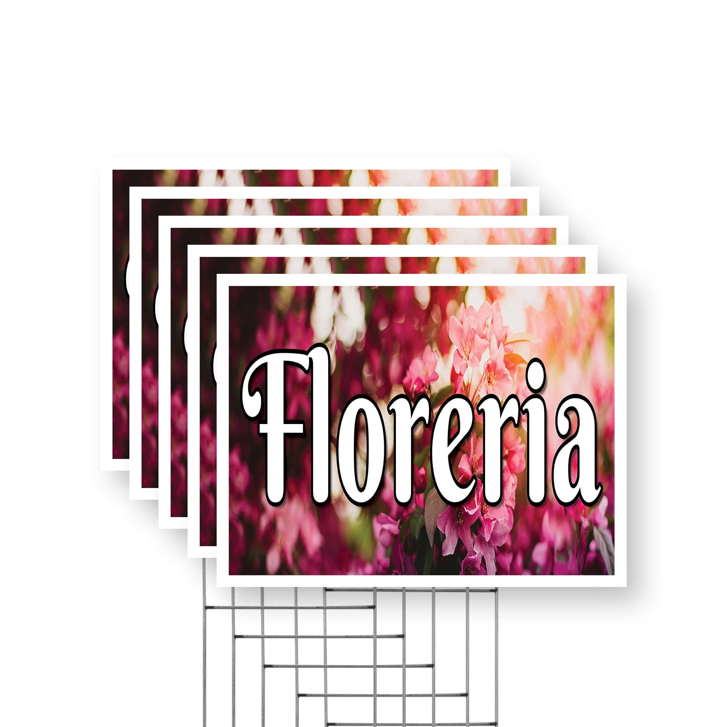 Floreria Yard Sign 5 Pack of 12 Inch x 16 Inch Double Sided ...